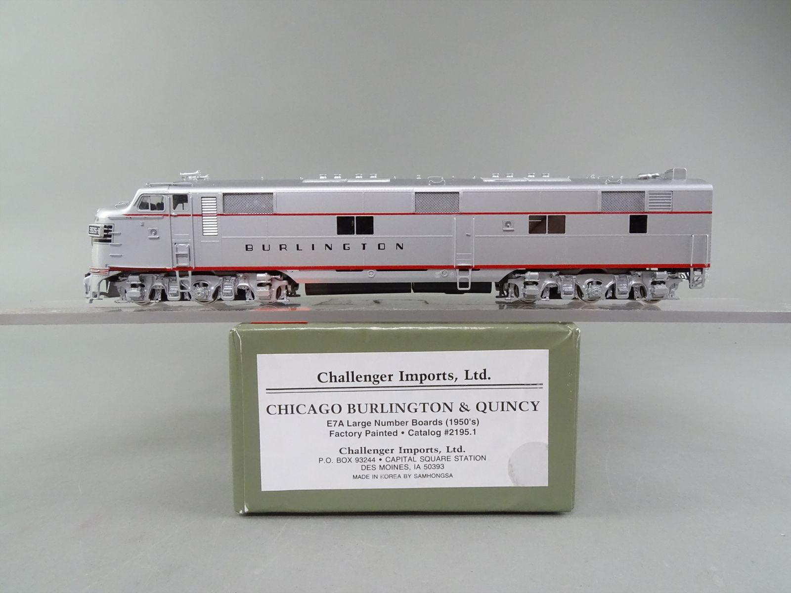 HO Brass Model - CIL 2195.1 CB&Q E7A 1950s Large Number Boards #9931-A - F/P *DROP DAMAGE*