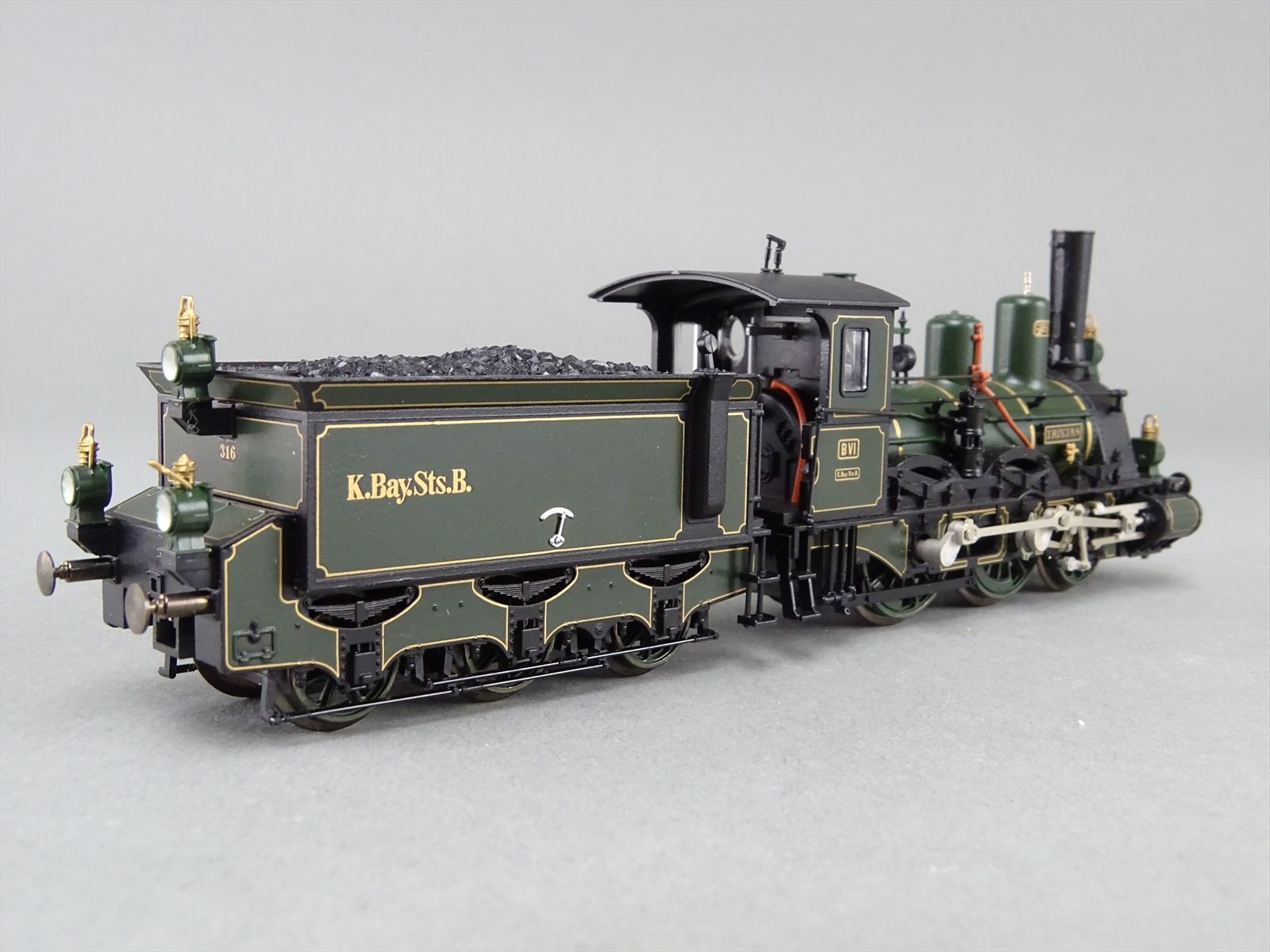 HO Trix 21230 King Ludwig B VI Tristan 0-6-0 Train Set + 4396 2-Car Add ...