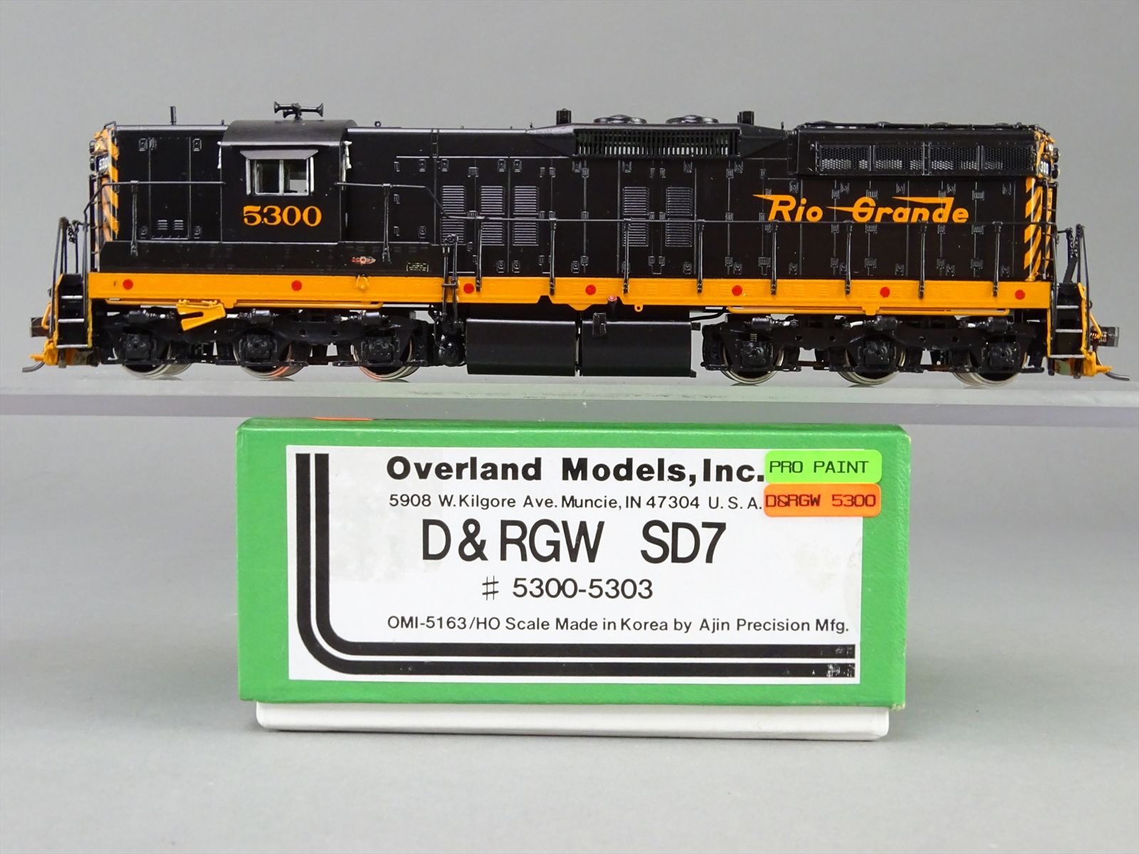 HO Brass Model - OMI 5163 D&RGW Rio Grande SD7 #5300 - Pro Paint - 1989 Run - Ajin - 1 of 30!