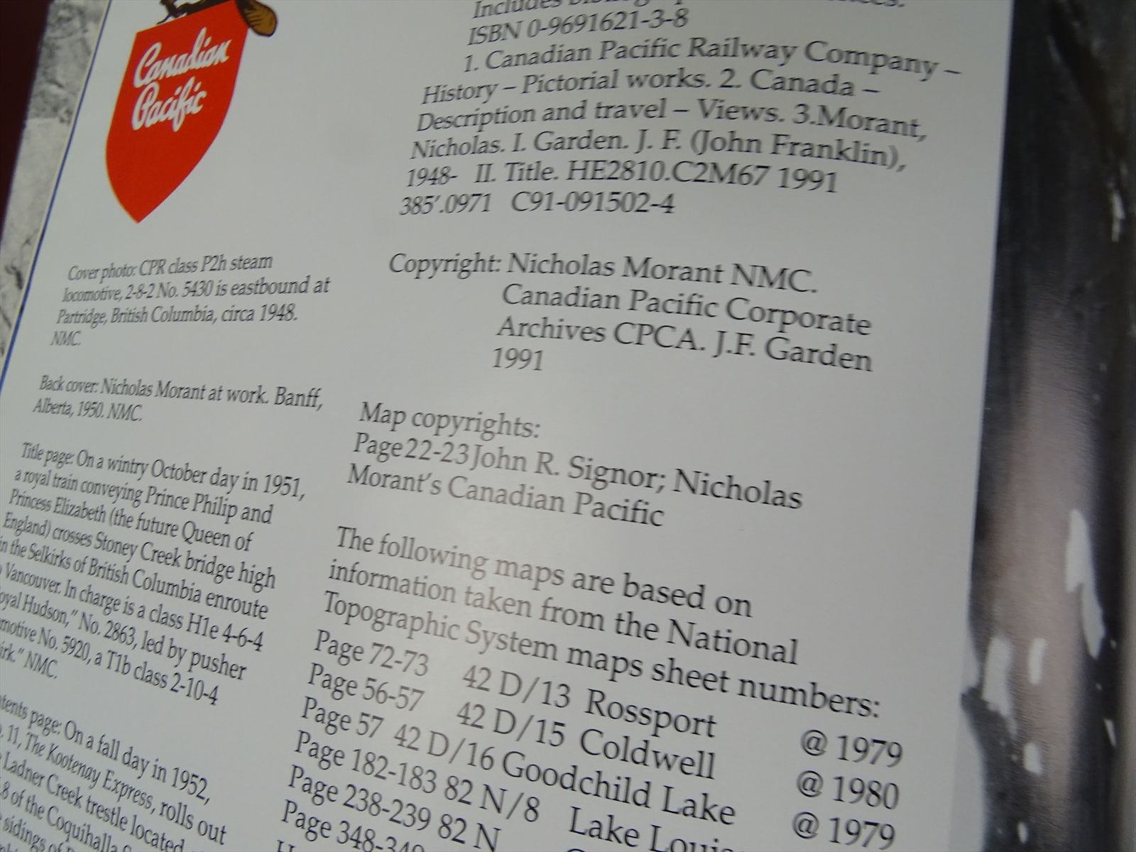 Railroad Book - Nicholas Morant's Canadian Pacific - J.F. Garden