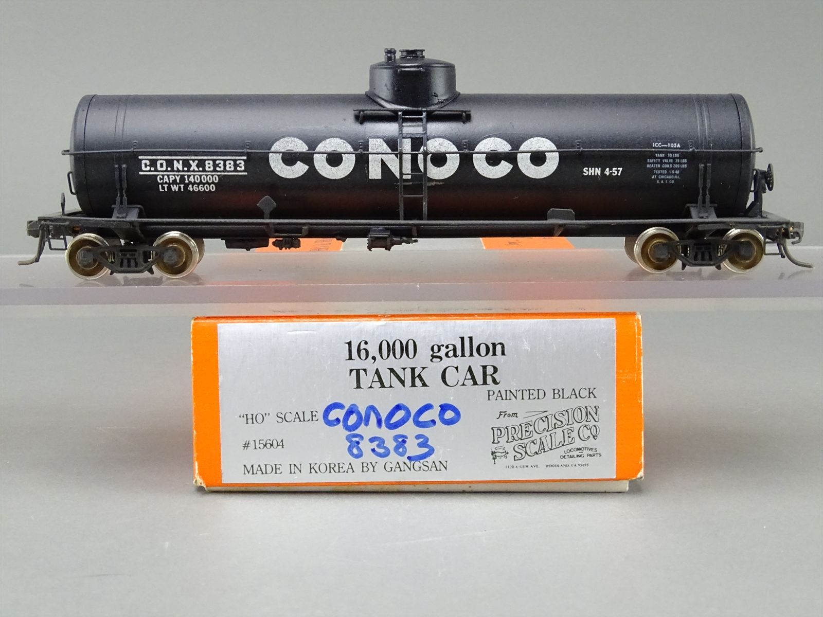 HO Brass Model - PSC 15604 CONX Conoco 16,000 Gallon Tank Car #8383 - F ...