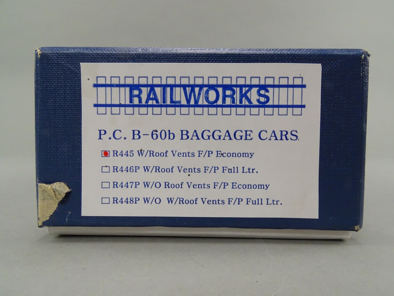 HO Brass Model - Railworks R445 PC Penn Central B-60b Baggage w/ Vents Economy - F/P - M&G