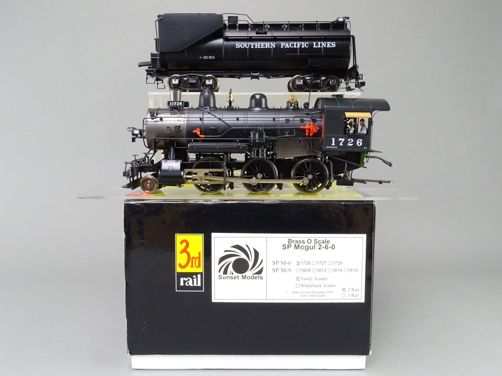 O 2-Rail Brass Model - Sunset SP Southern Pacific Mogul M-6 2-6-0 #1726 ...
