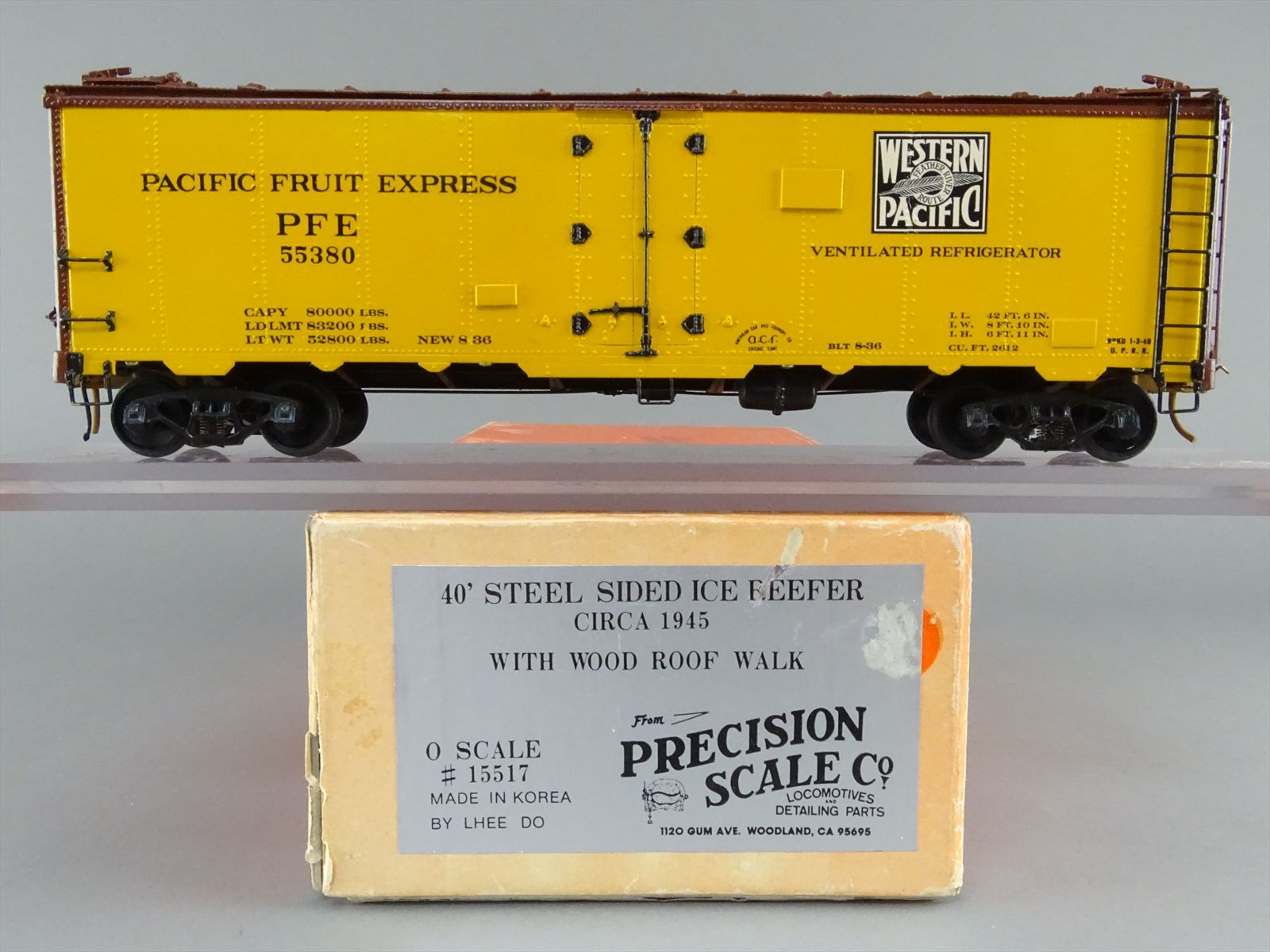 O Brass Model - PSC 15517 WP Western Pacific PFE Pacific Fruit Express ...