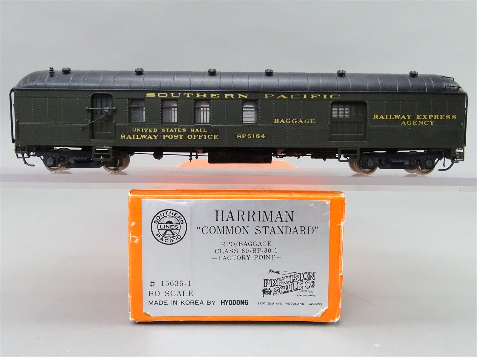 HO Brass Model - PSC 15636-1 SP Southern Pacific RPO Baggage #5164 - F ...