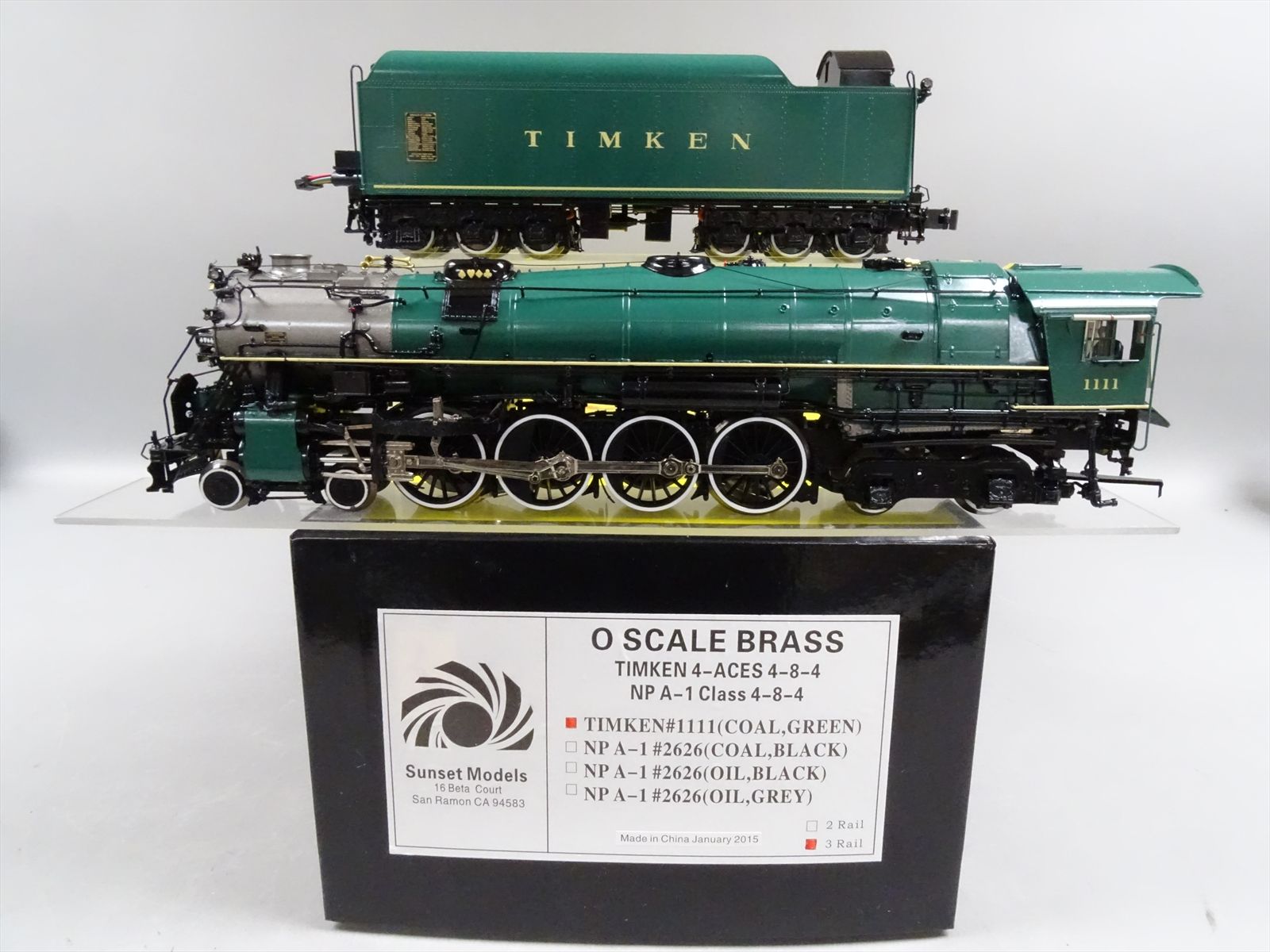O Brass Model 3-Rail - Sunset Models Timken 4-Aces 4-8-4 Green #1111 ...