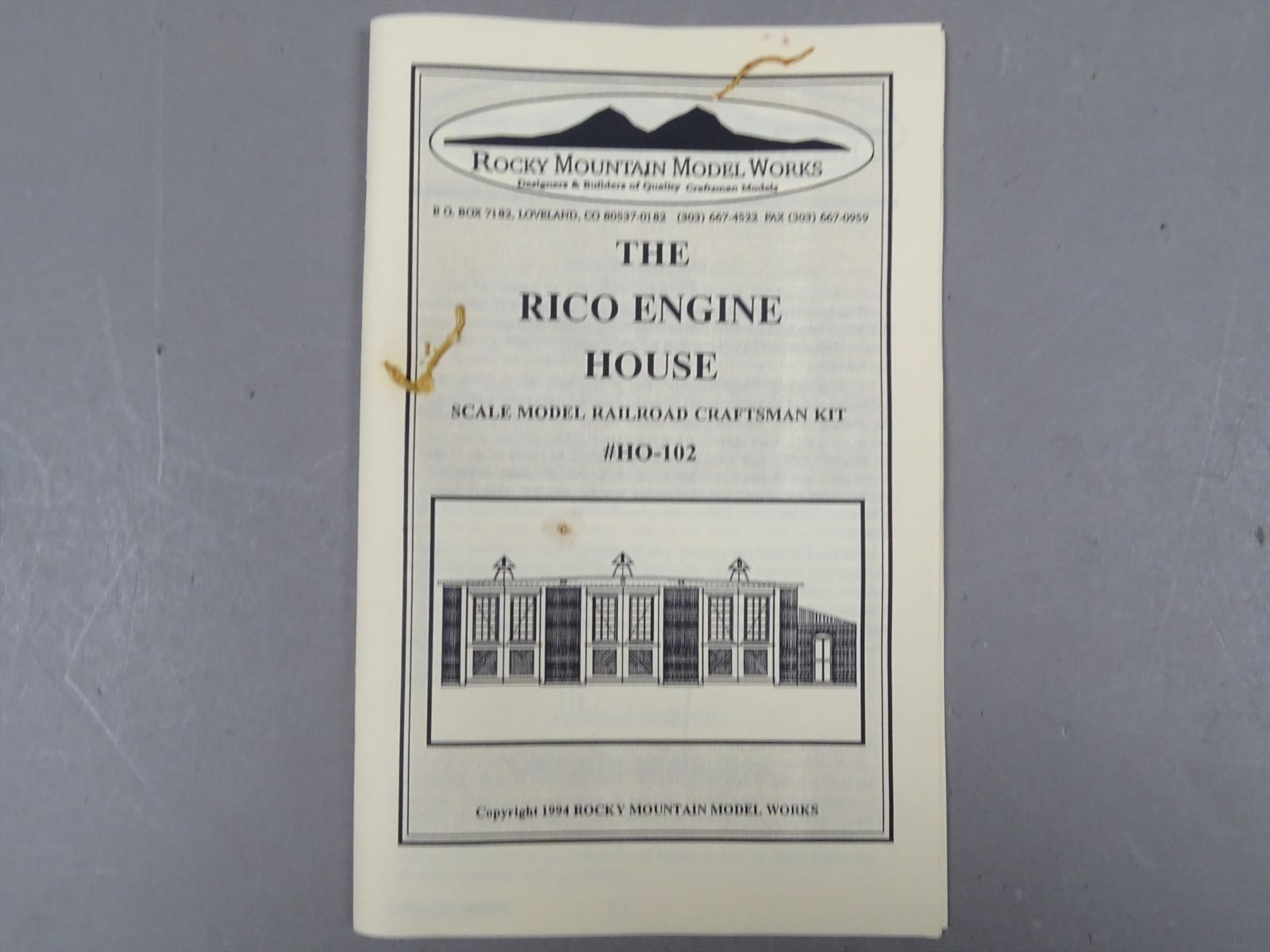 HO Craftsman Kit - Rocky Mountain Model Works HO-102 Rico Engine House ...