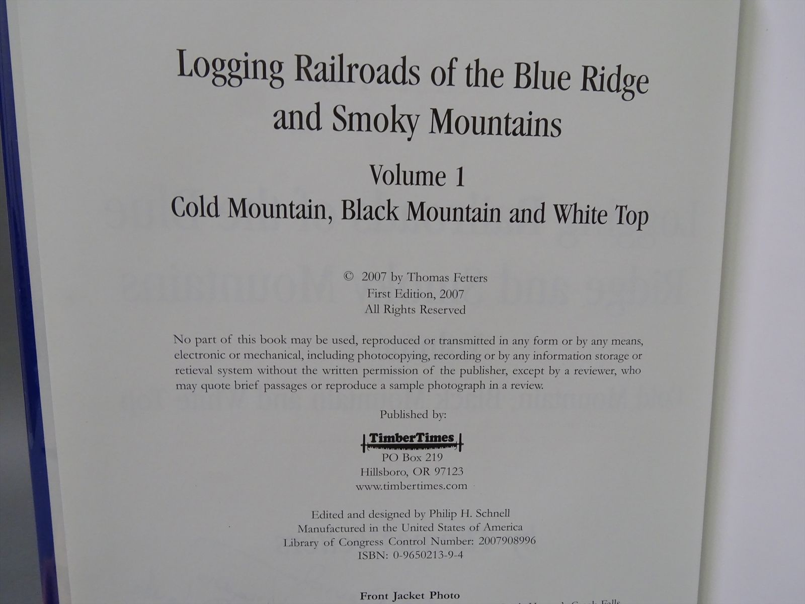 Railroad Book - Logging Railroads of the Blue Ridge and Smoky Mountains ...
