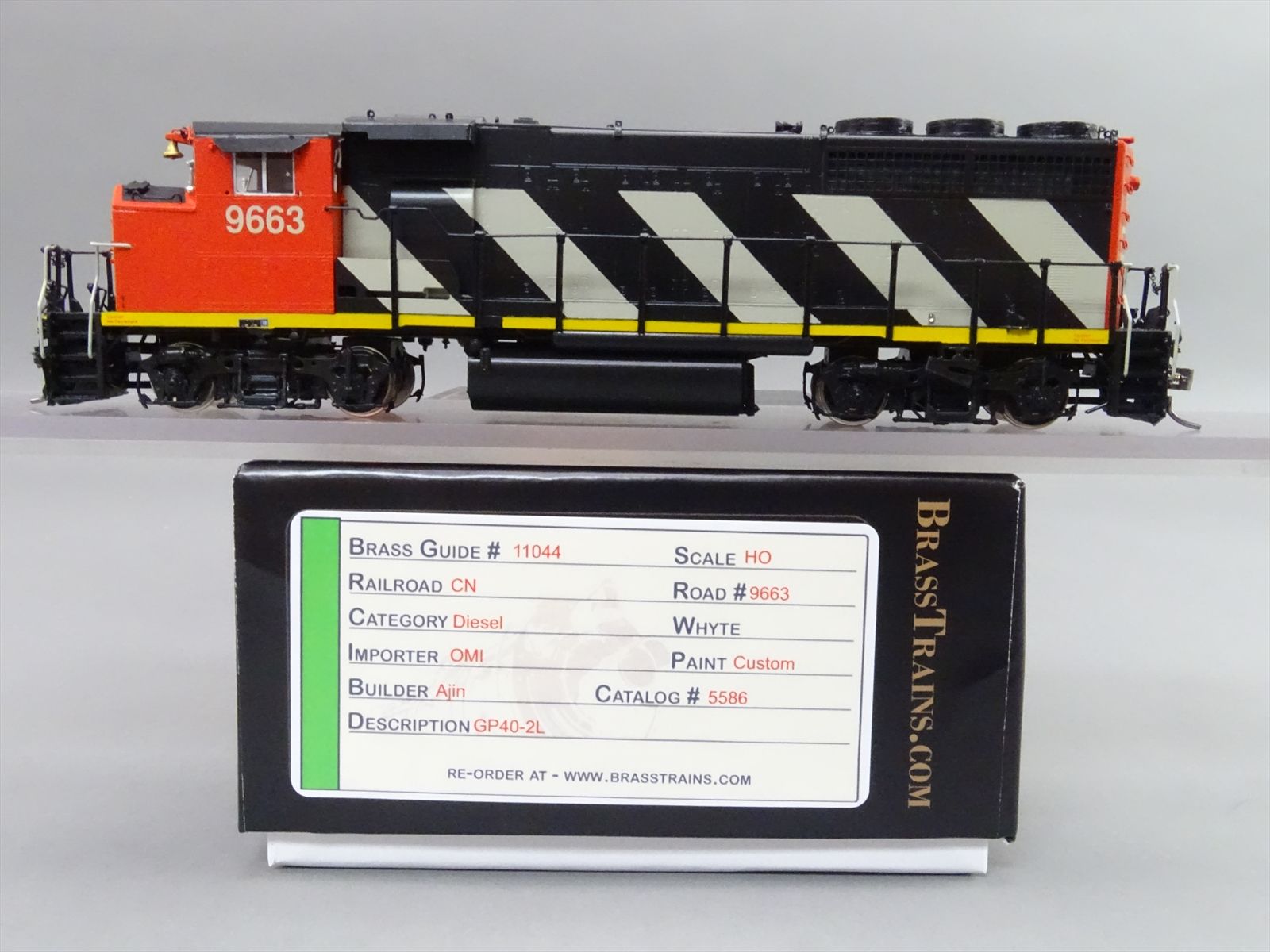 HO Brass Model - OMI 5586 CN Canadian National GP40-2L #9663 - 1993 Run ...