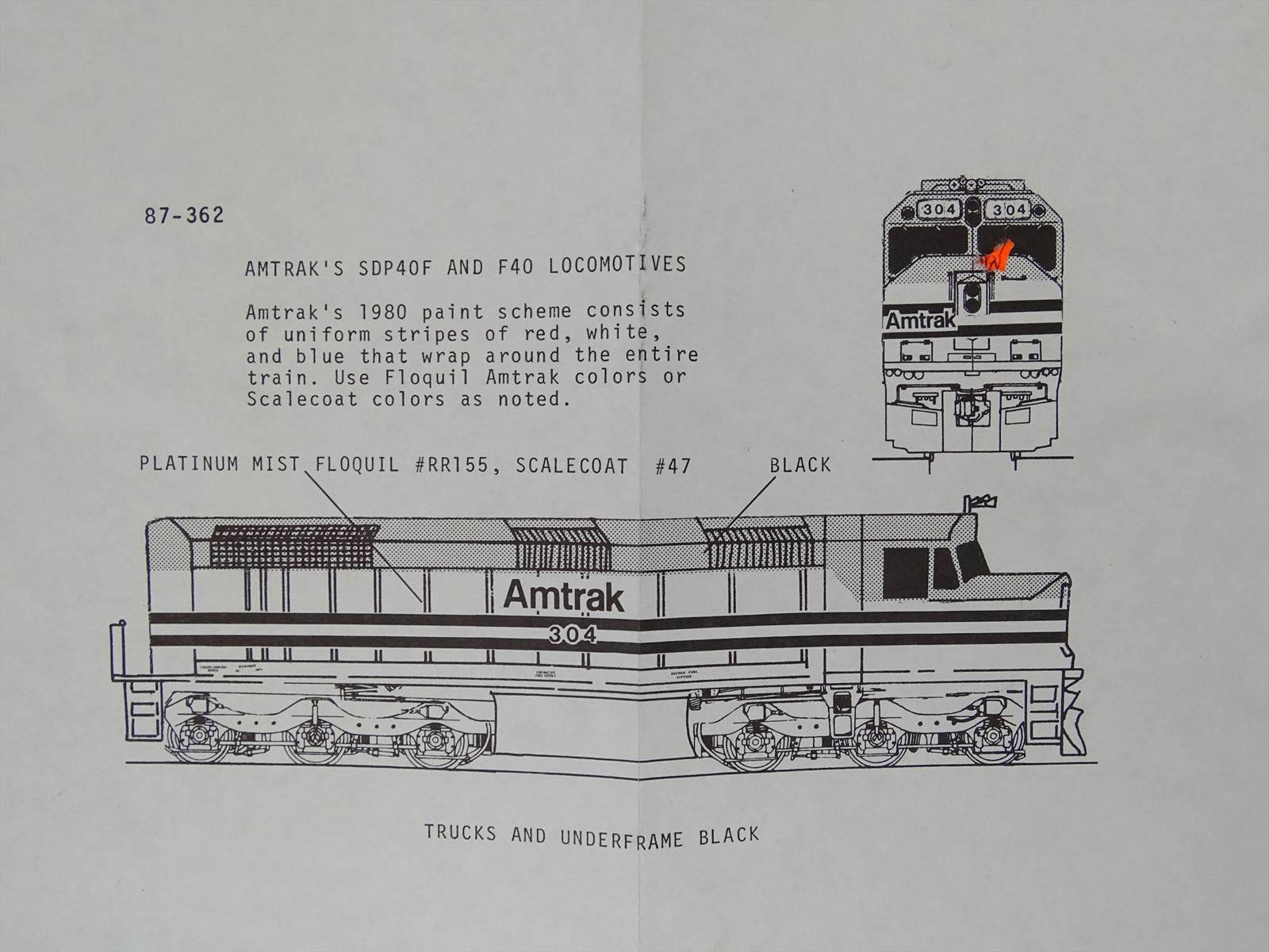 O Scale Brass Model - OMI Overland 0431.1 Amtrak F40PH, Phase III w ...