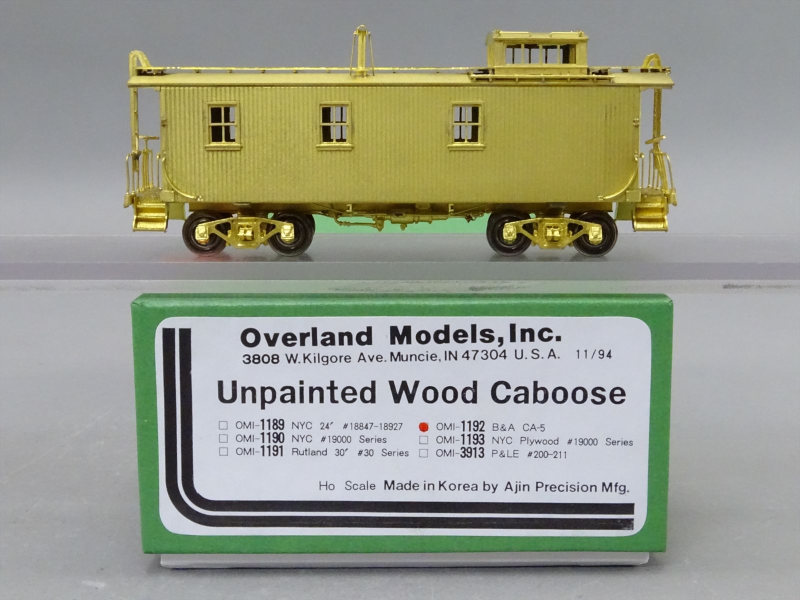 HO Brass Model - OMI 1192 B&A Boston & Albany CA-5 Wood Caboose ...