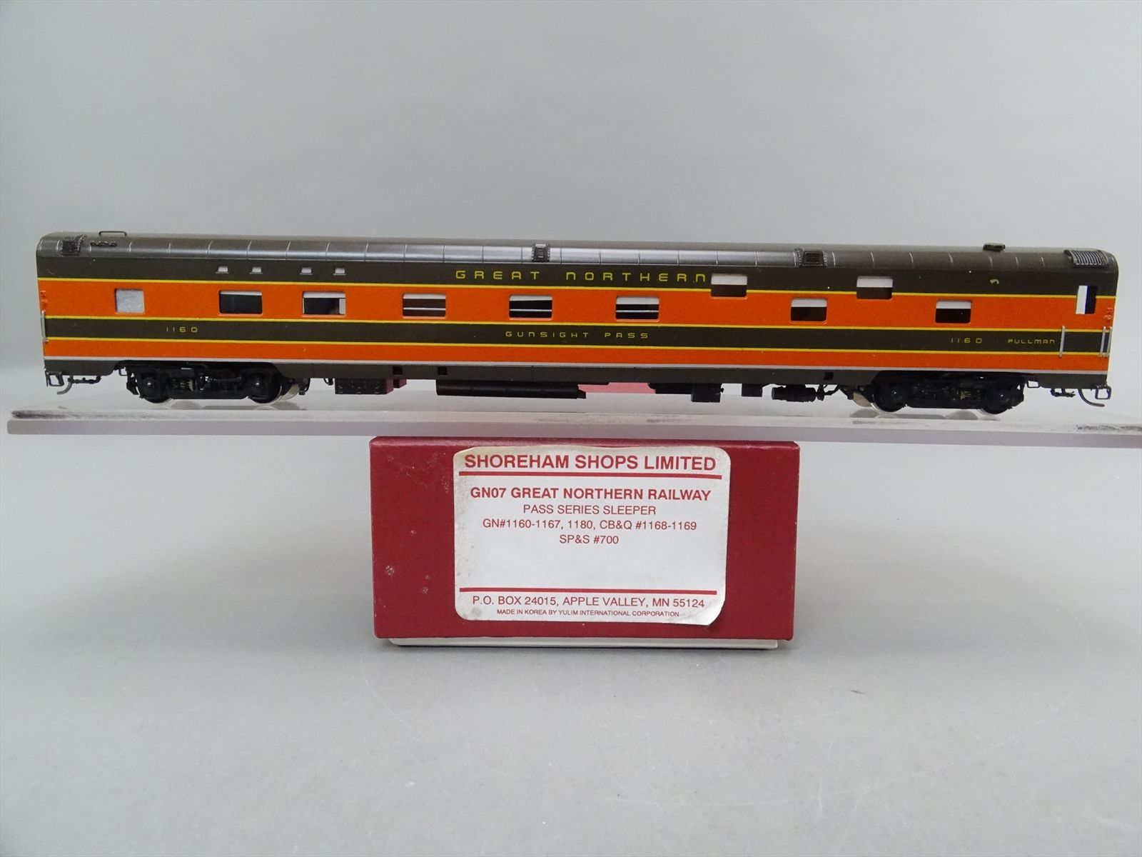 HO Brass Model - SSL GN07 GN Great Northern Sleeper Gunsight Pass #1160 ...