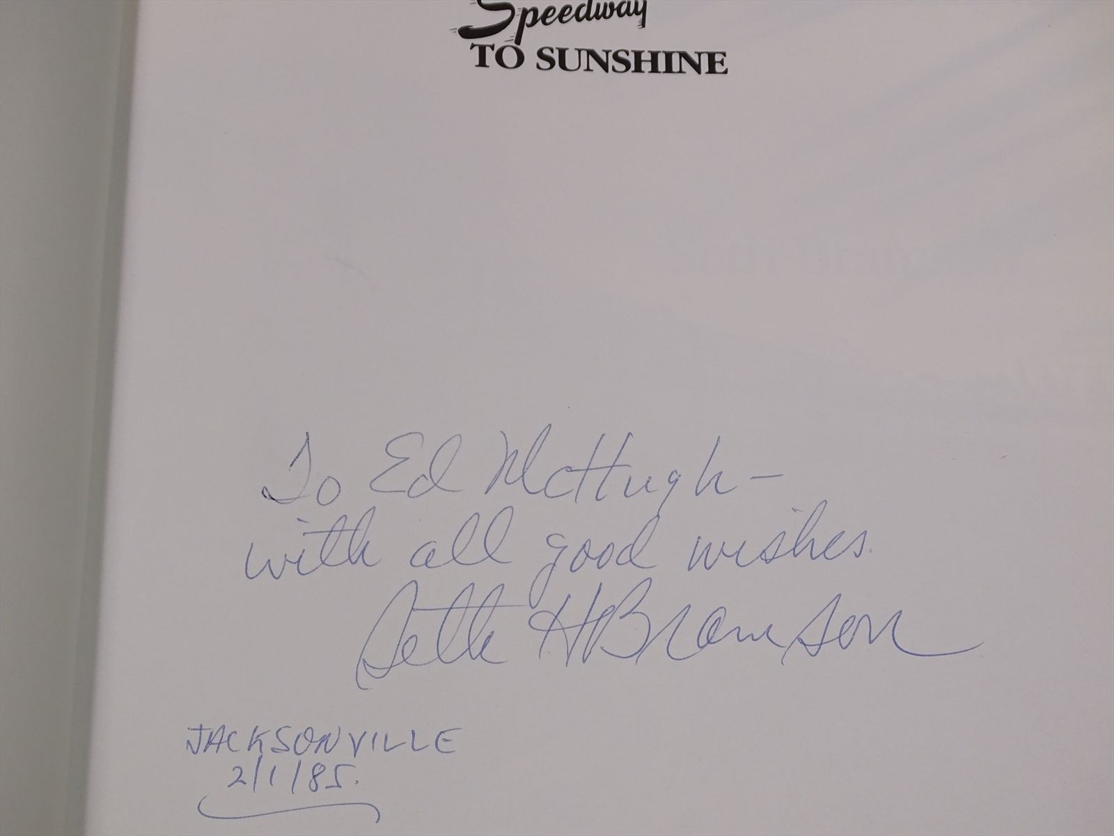 Railroad Book - Speedway to Sunshine - Seth H. Bramson - 320 pages