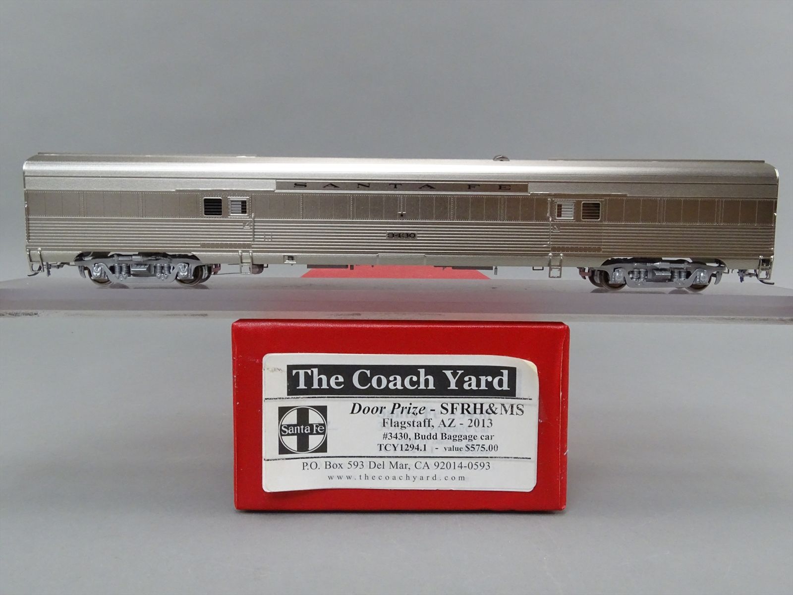HO Brass Model - TCY 1294.1 AT&SF Santa Fe Budd 1937 Baggage Car #3430 ...
