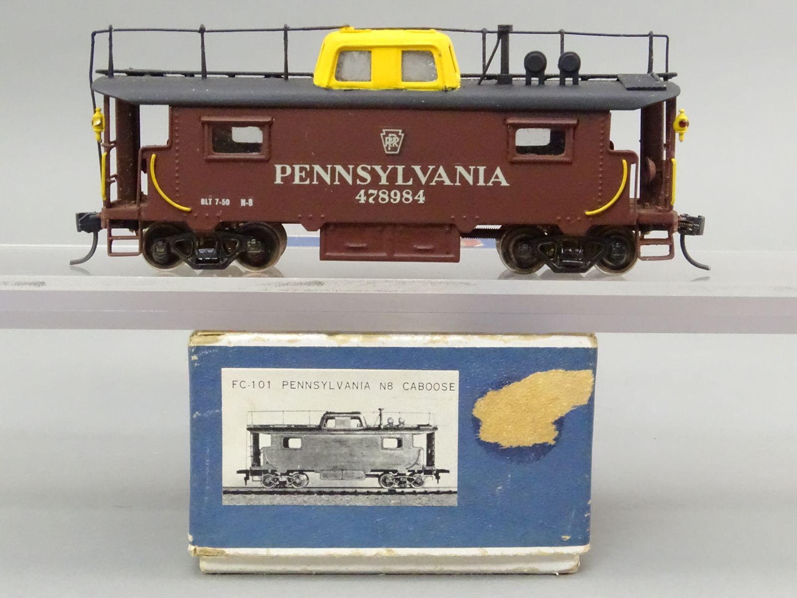 HO Brass Model - Gem FC-101 PRR Pennsylvania N8 Caboose #478984 - Fair ...