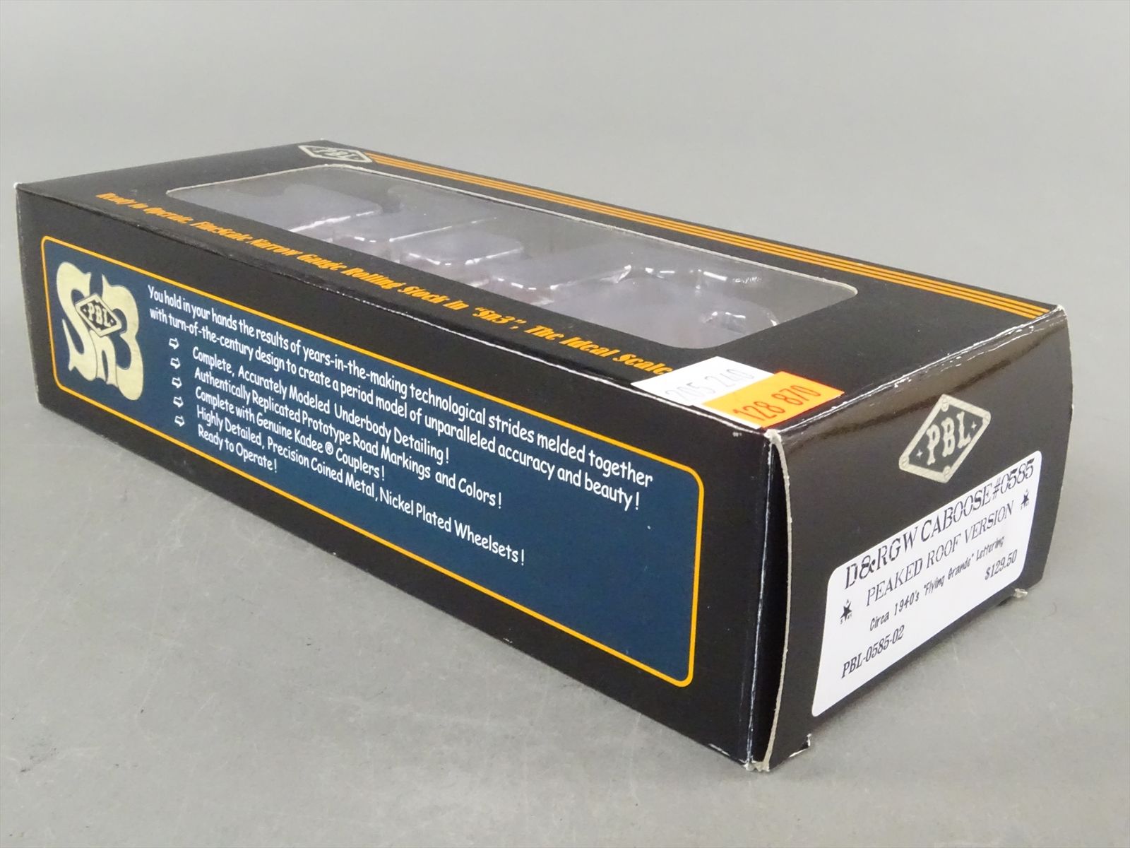 Sn3 Scale - PBL 0585-02 D&RGW Rio Grande Caboose Peaked Roof #0585 - Late Run - F/P