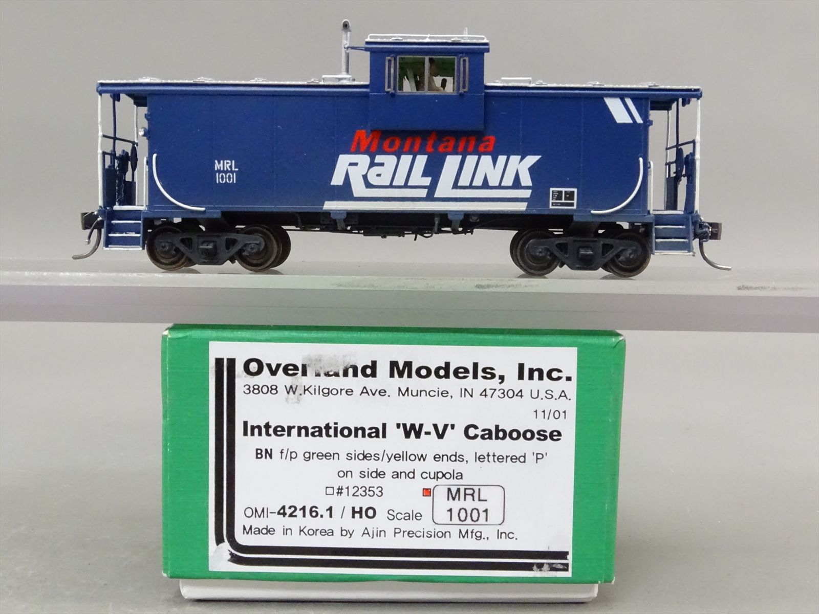 HO Brass Model - OMI 4216.1 BN as MRL Montana Rail Link W-V Caboose #1001 - Pro Paint by Mike ...