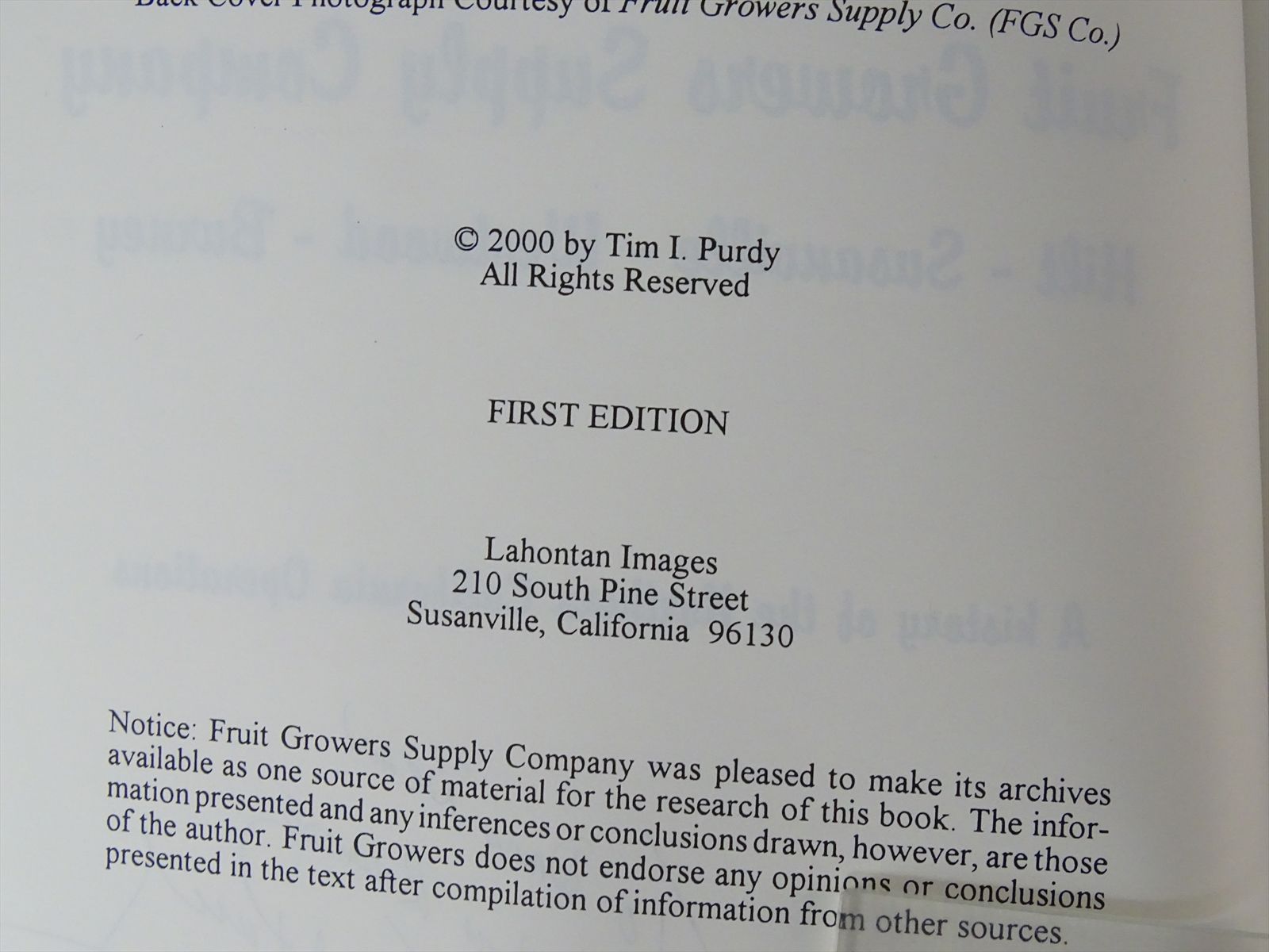 Railroad Book - Fruit Growers Supply Company - Tim Purdy - 164 pages ...