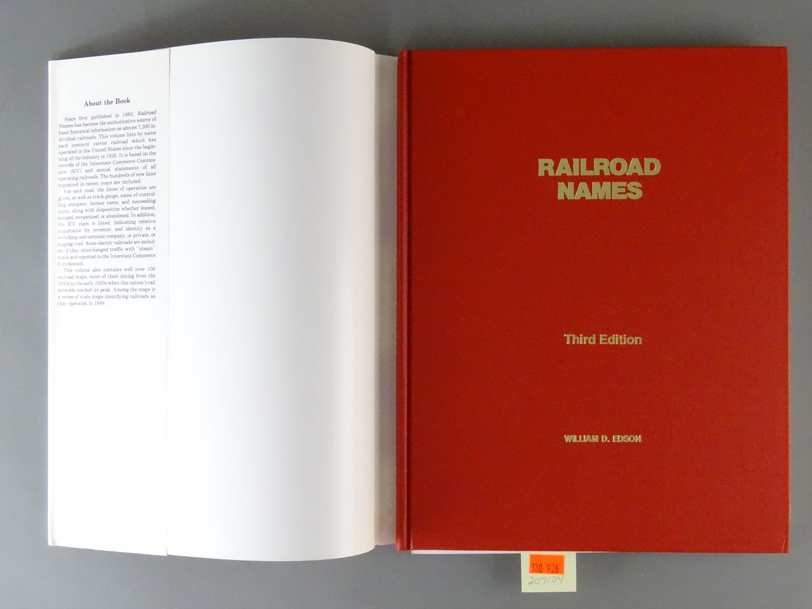 Railroad Book - Railroad Names (3rd Edition) - William Edson - 168 pages
