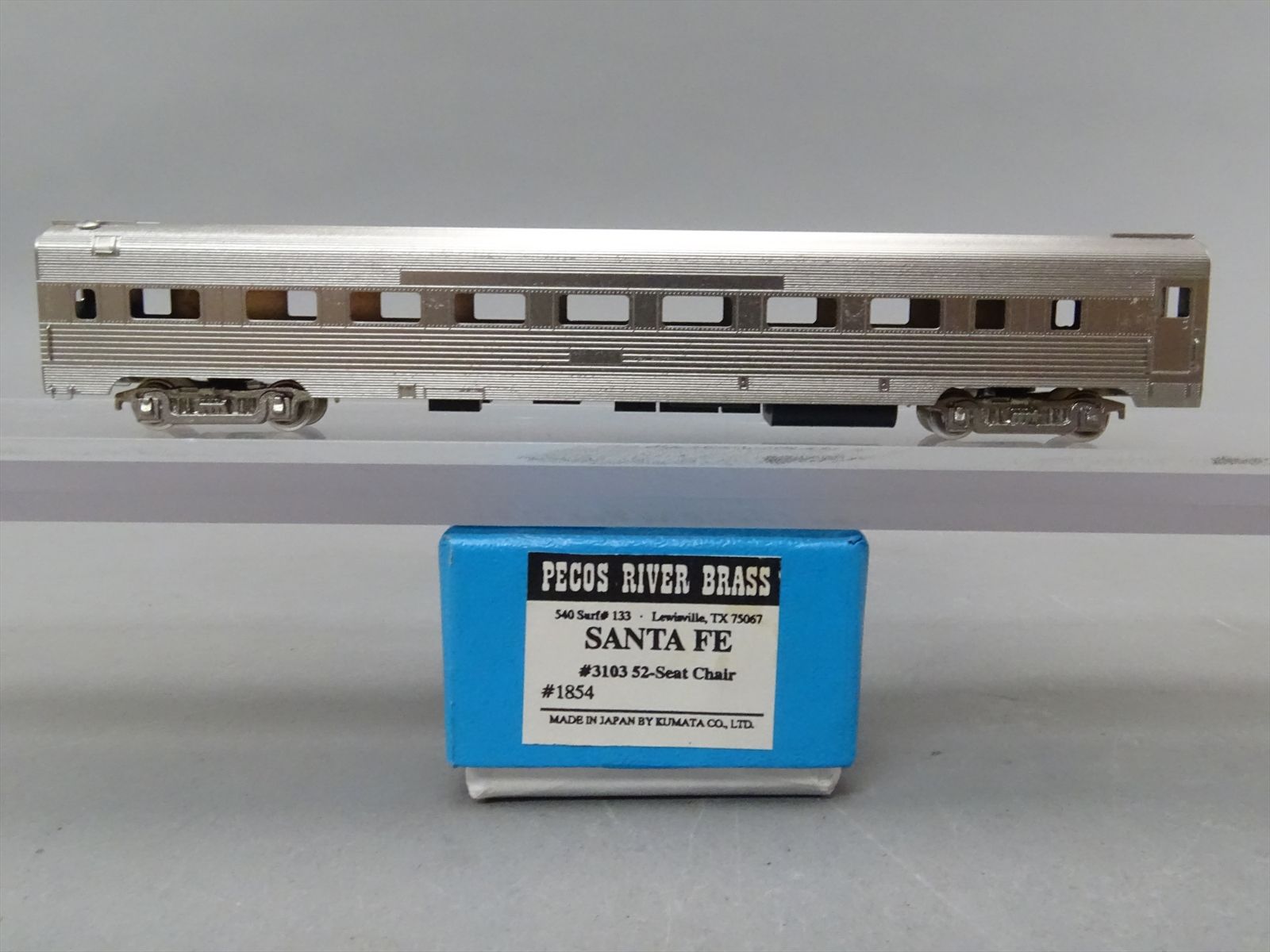 N Brass Model - PRB Pecos River 1854 ATSF Santa Fe 52-Seat Chair Car ...