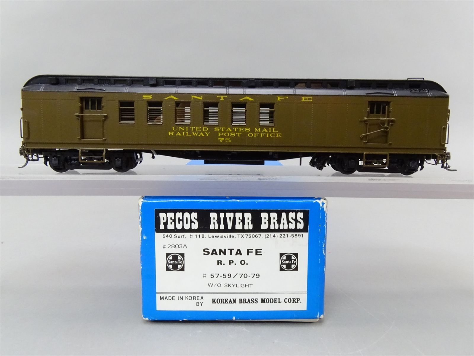 HO Brass Model - PRB Pecos River 2803A AT&SF Santa Fe RPO #75 w/o ...