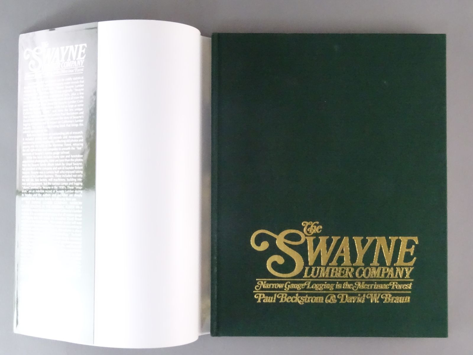 Railroad Book - The Swayne Lumber Company - Beckstrom & Braun - 175 pages
