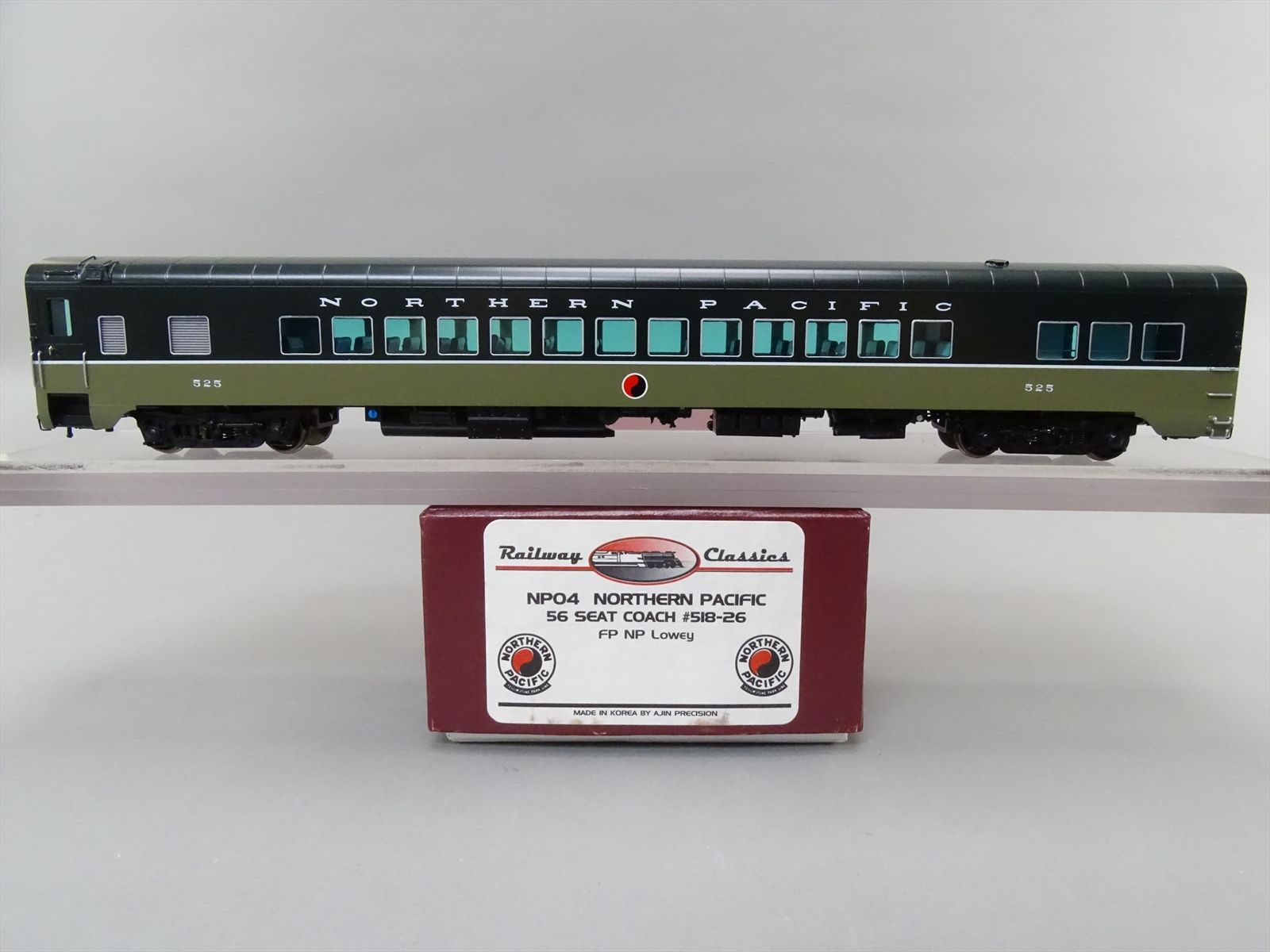 HO Brass Model - RWC NP04 NP Northern Pacific 56 Seat Coach #525 - F/P ...
