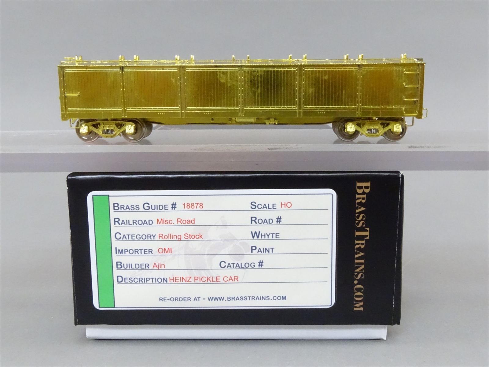 HO Brass Model - OMI 3156 HJHX Heinz 57 Pickle Tank Car - Unpainted ...