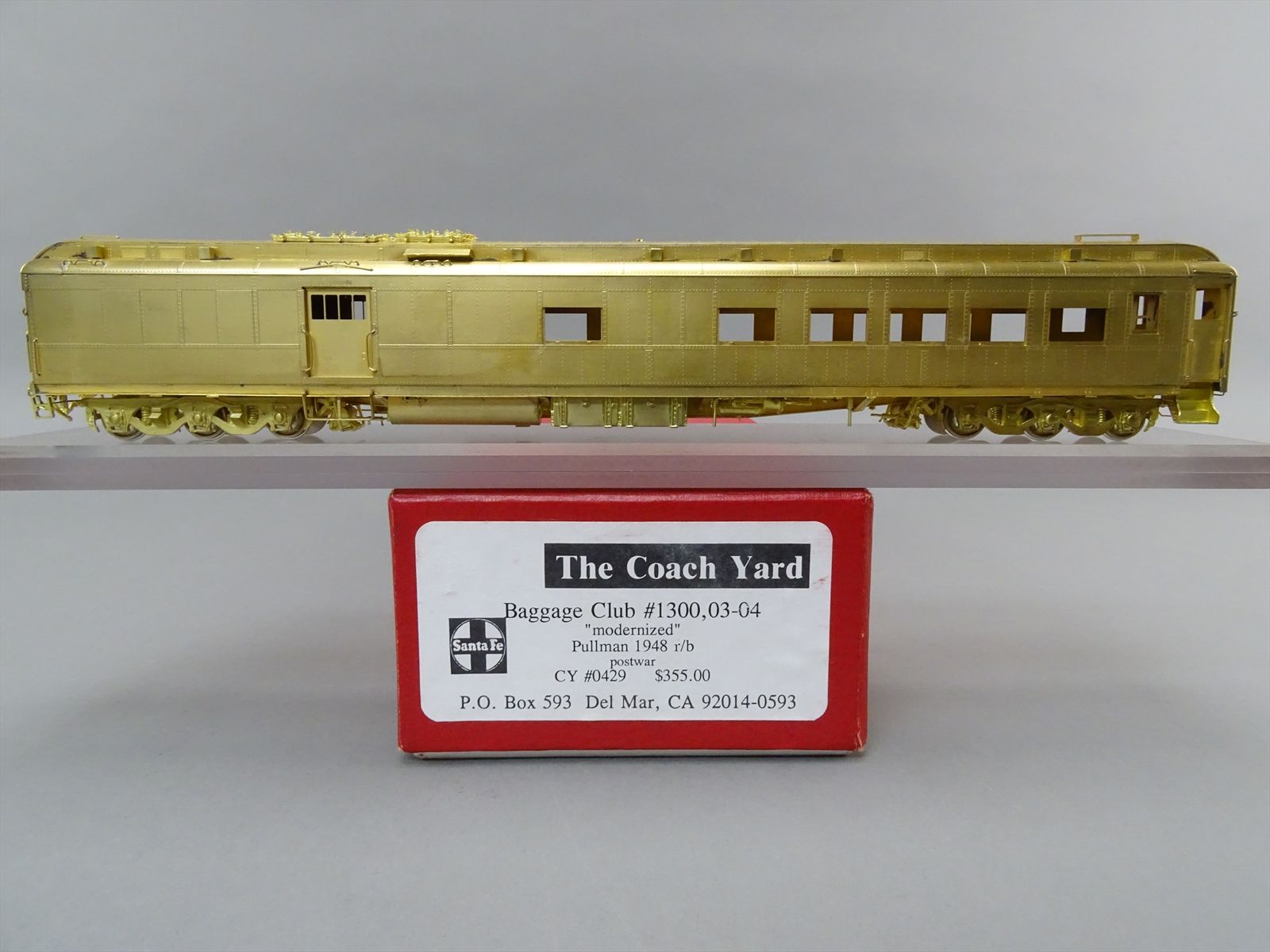 HO Brass Model - TCY 0429 The Coach Yard ATSF Santa Fe 1948 Pullman ...