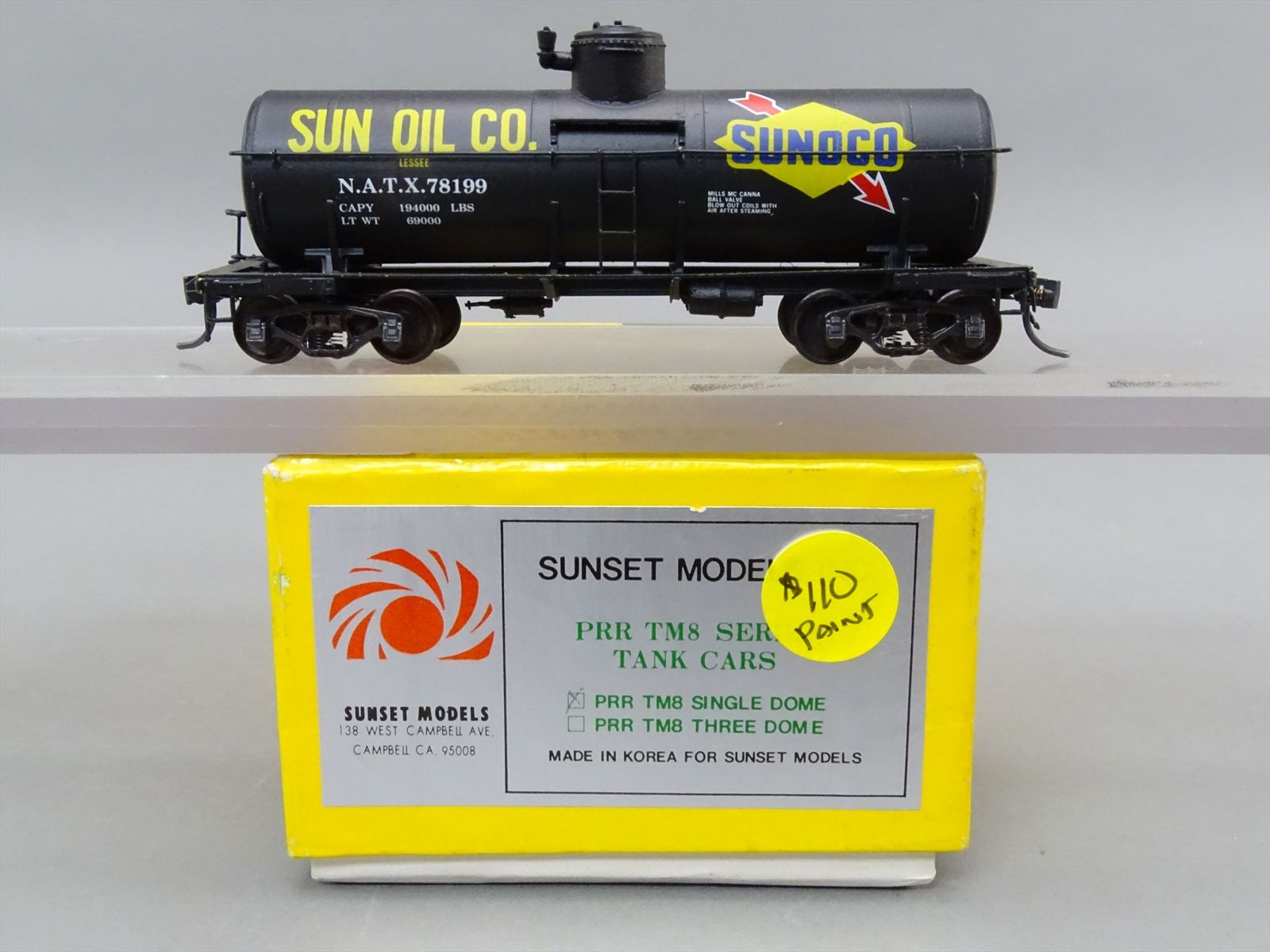 HO Brass Model - Sunset PRR Pennsylvania as Sun Oil TM8 Tank Car Single ...