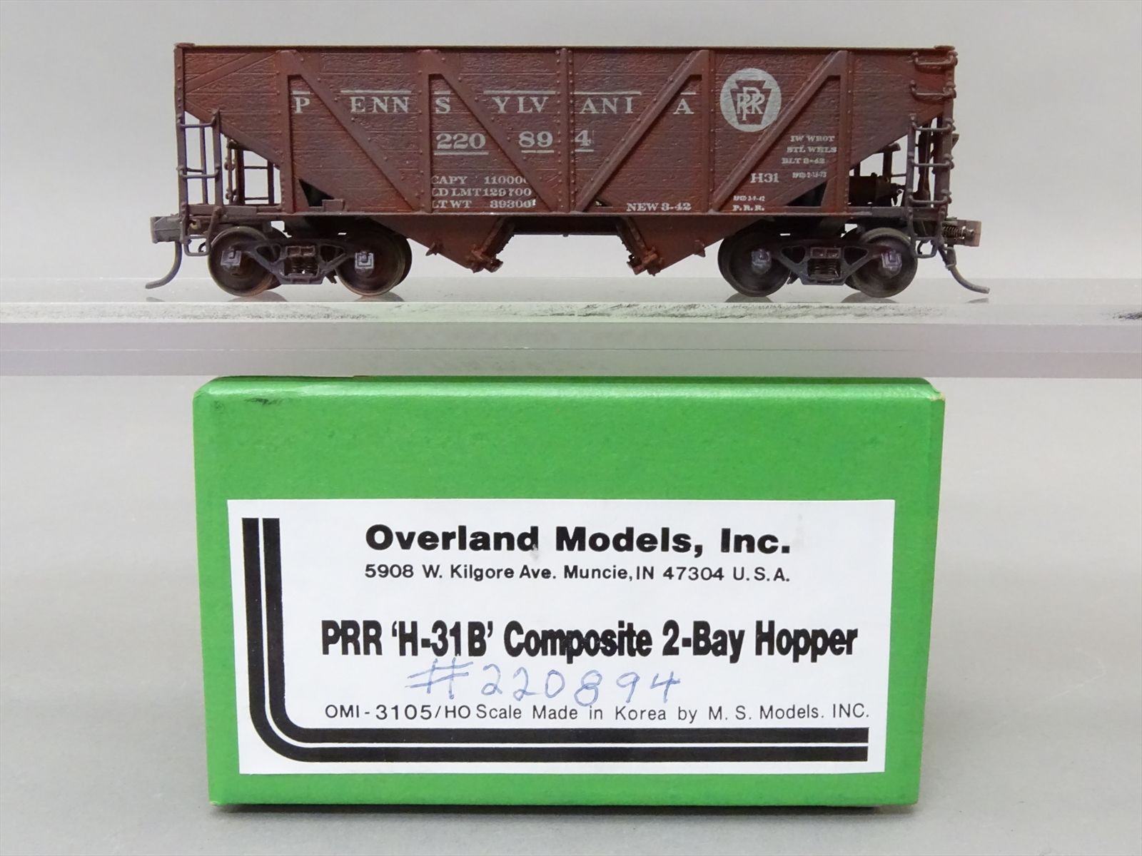 HO Brass Model - OMI 3106 PRR Pennsylvania H-31C Steel 2-Bay Hopper ...
