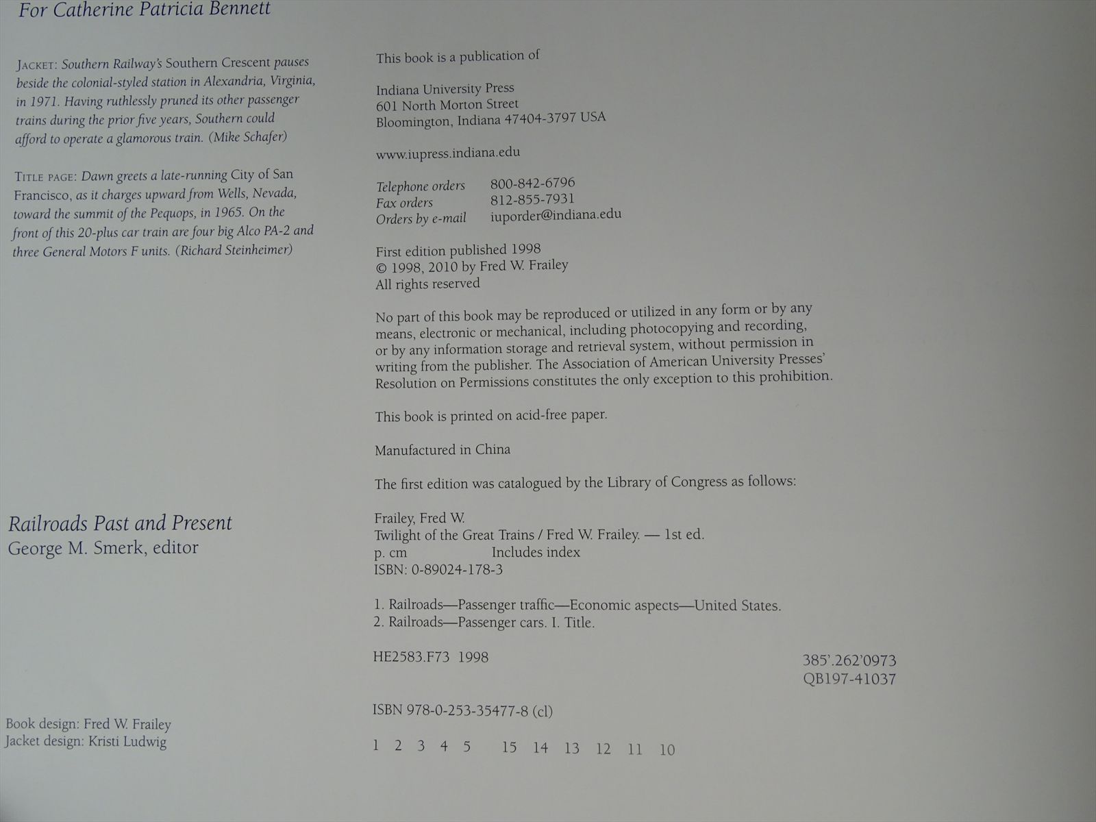 Railroad Book - Twilight of the Great Trains (Expanded) - Fred W ...