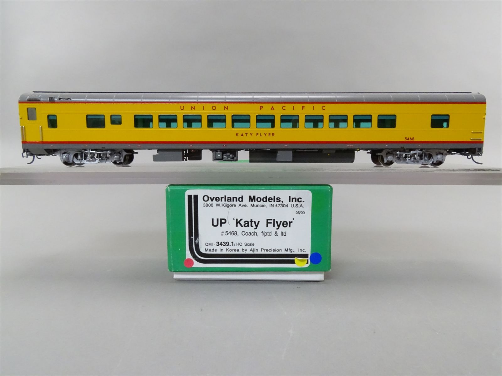 HO Brass Model - OMI 3439.1 UP Union Pacific Katy Flyer Coach #5468 - F/P - 2000 Run - Ajin