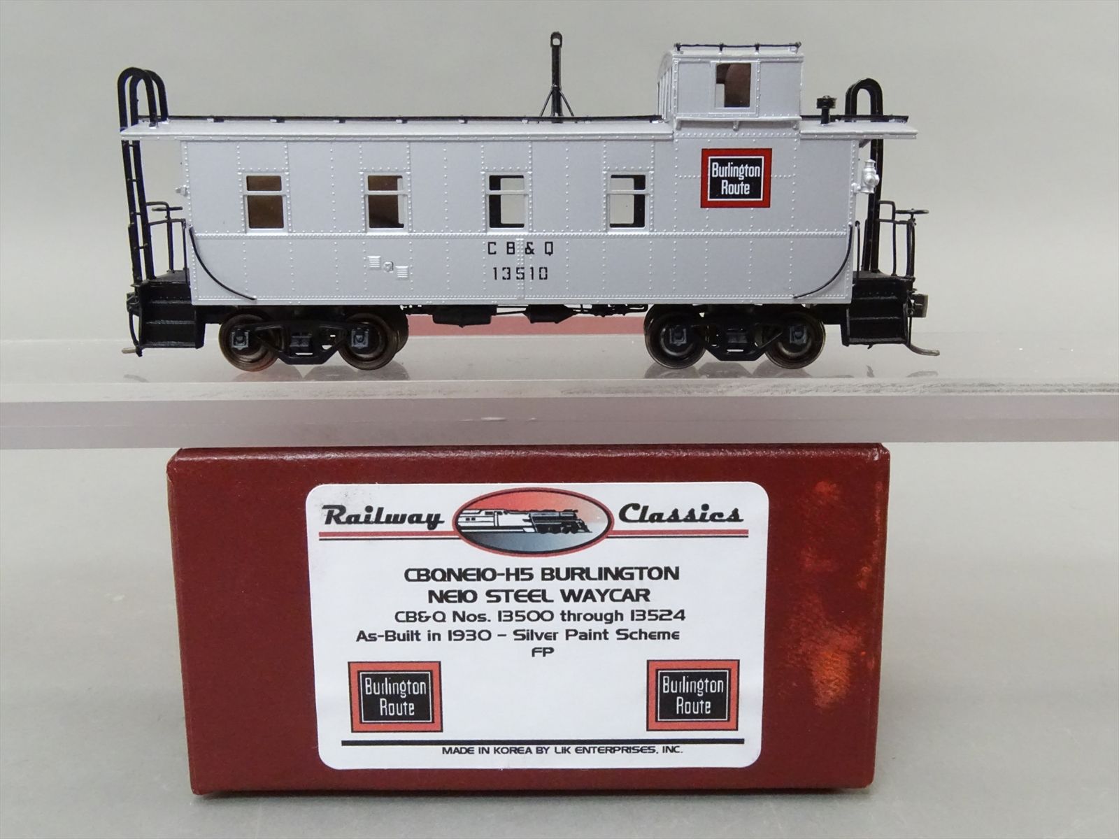 HO Brass Model - RWC CBQNE10-H5 CB&Q Burlington NE10 Steel Waycar ...
