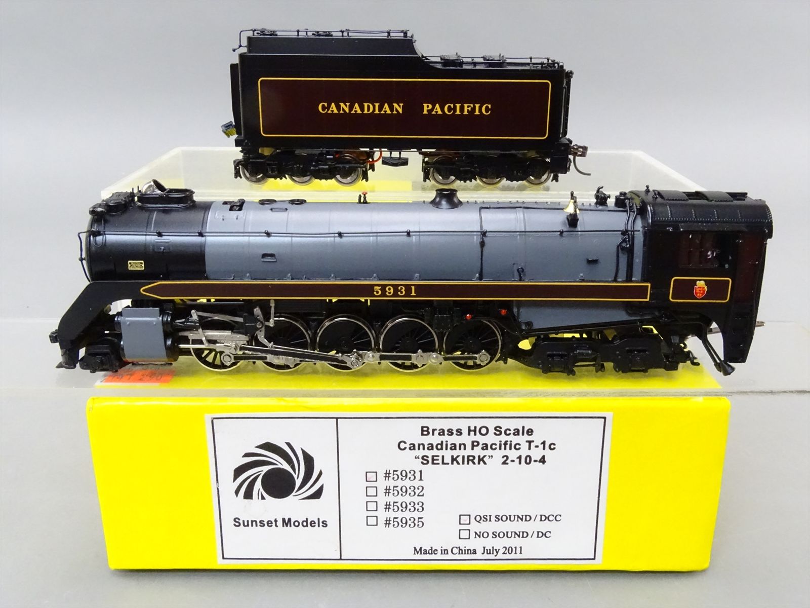 HO Brass Model - Sunset CP CPR Canadian Pacific T-1c Selkirk 2-10-4 #5931 - F/P + DCC + QSI ...