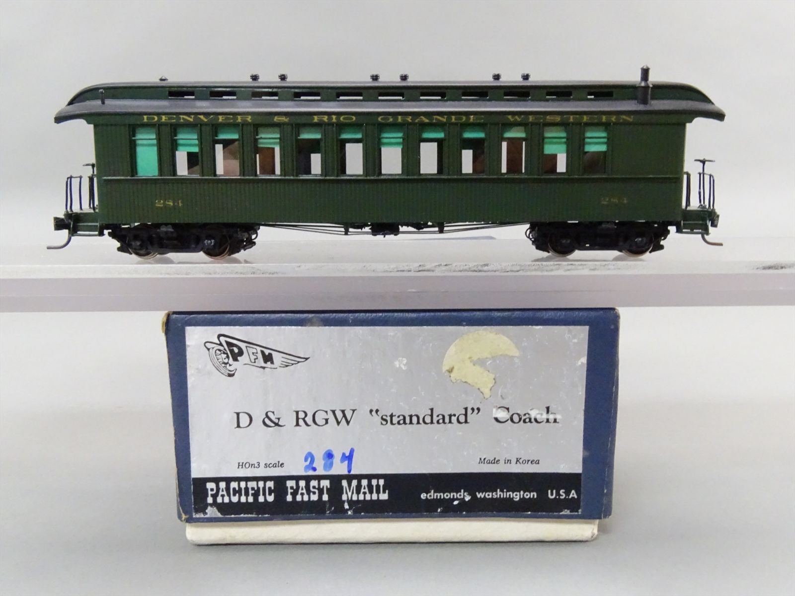 HOn3 Brass Model - PFM D&RGW Rio Grande Standard Coach #284 - Custom - 1977 Run - SKI