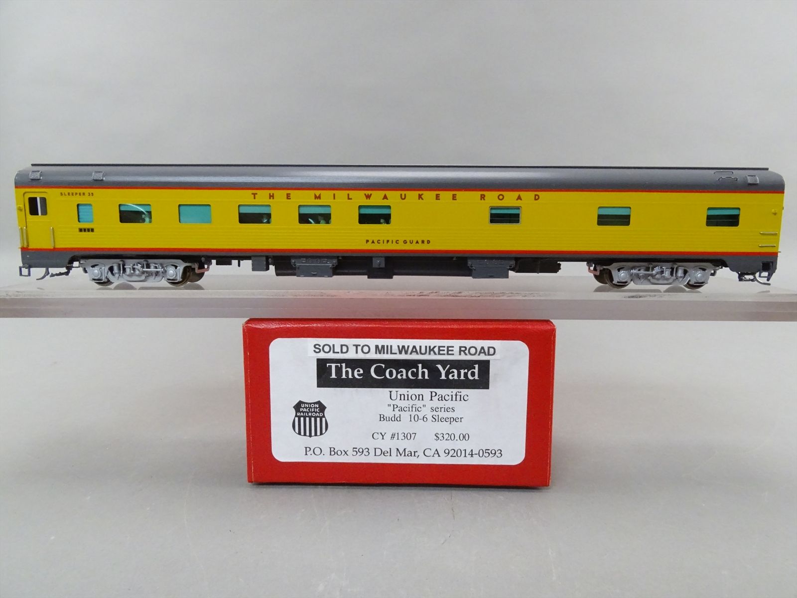 HO Brass Model - TCY 1307 UP Milwaukee Road 10-6 Budd Sleeper Pacific ...