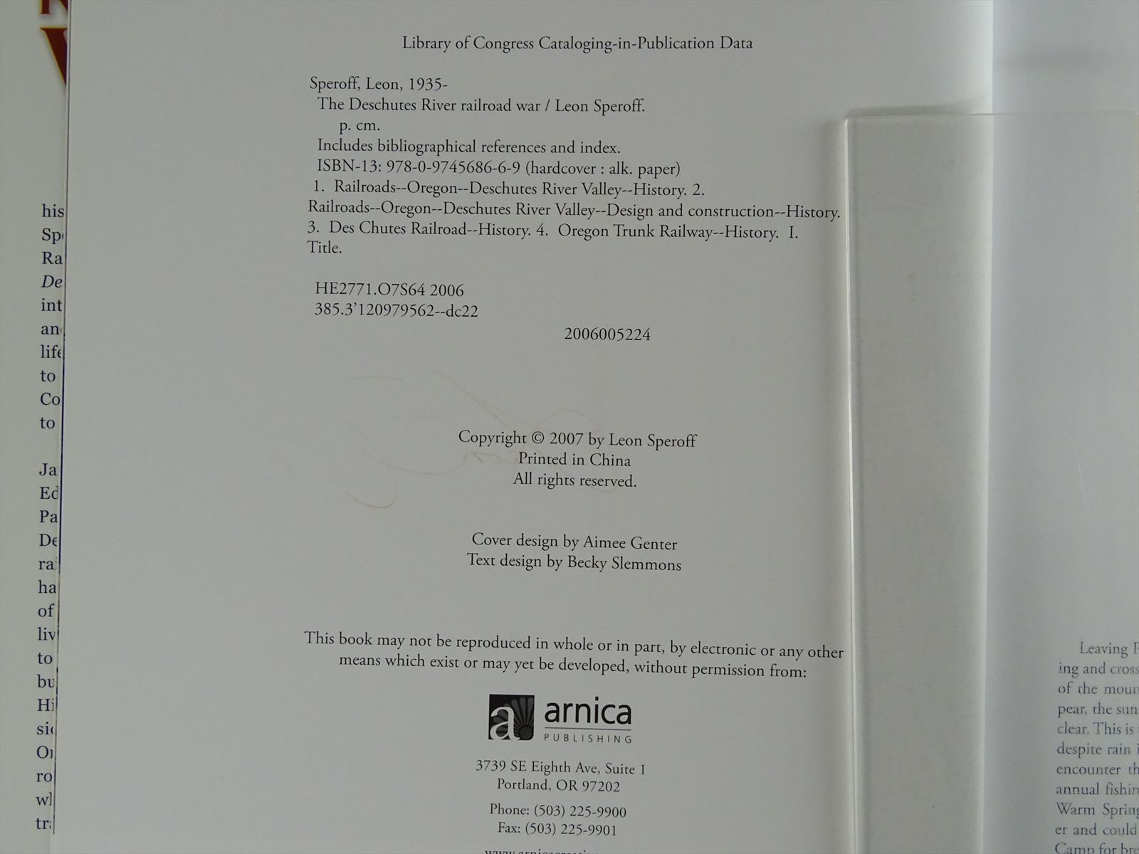 Railroad Book - The Deschutes River Railroad War - Leon Speroff - 219 ...