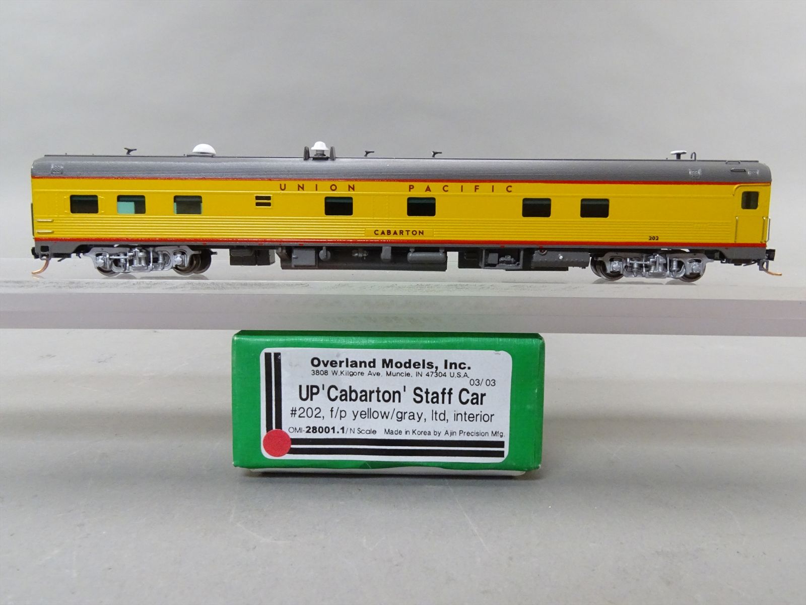 N Brass Model - OMI 28001.1 UP Union Pacific Staff Car Cabarton #202 ...