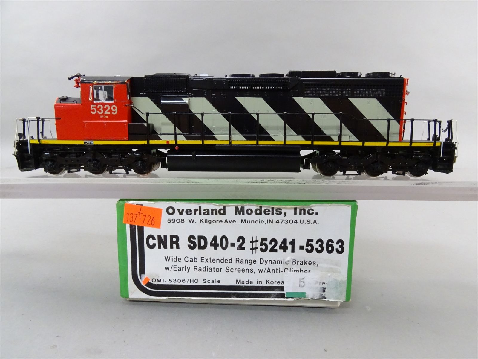 HO Brass Model - OMI 5306 CN CNR SD40-2 SD40-2W Wide Cab #5329 - Custom - 1988 Run - Made in Korea