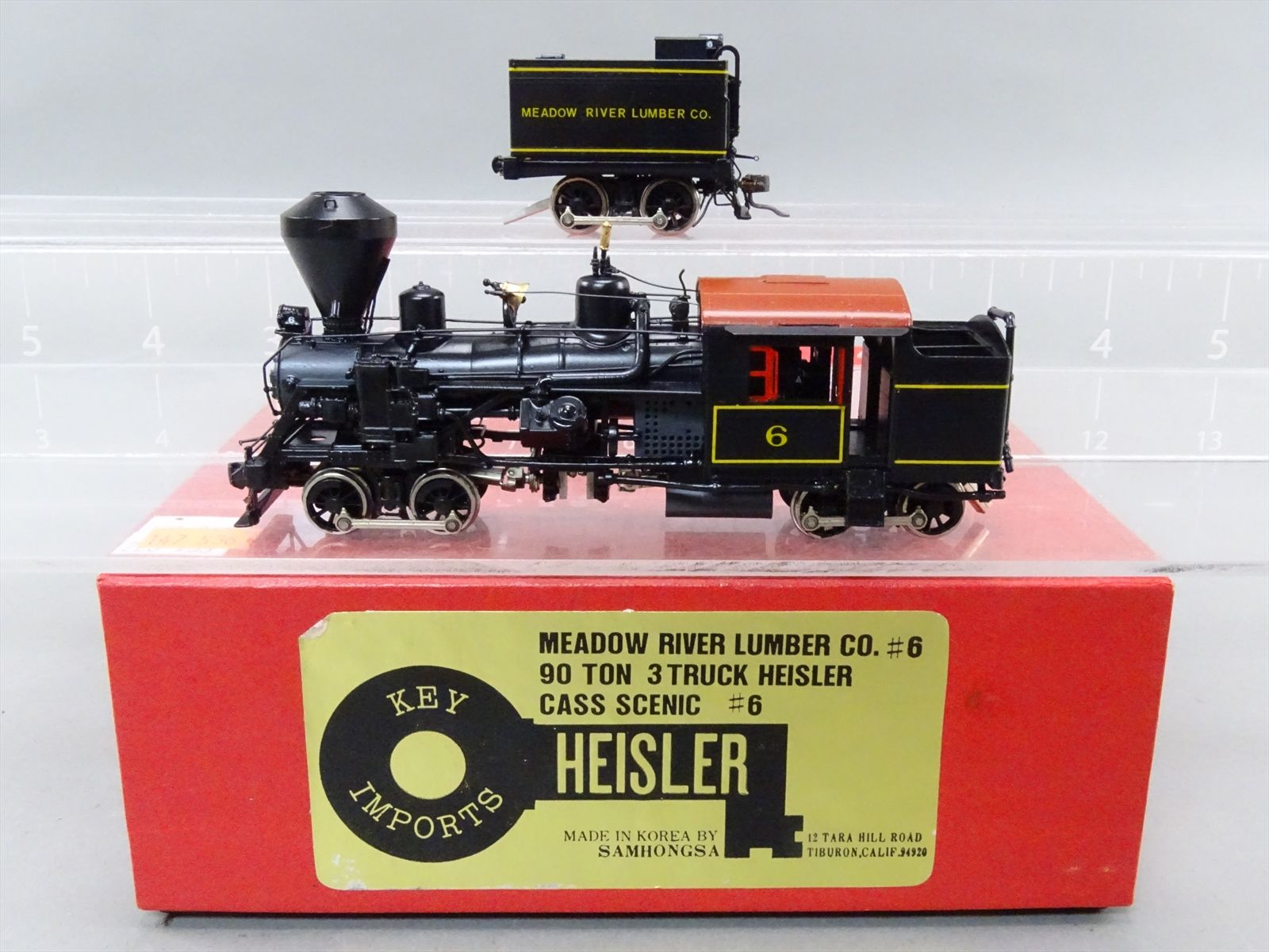 HO Brass Model - Key Meadow River Lumber Co. 90 Ton 3 Truck Heisler #6 ...
