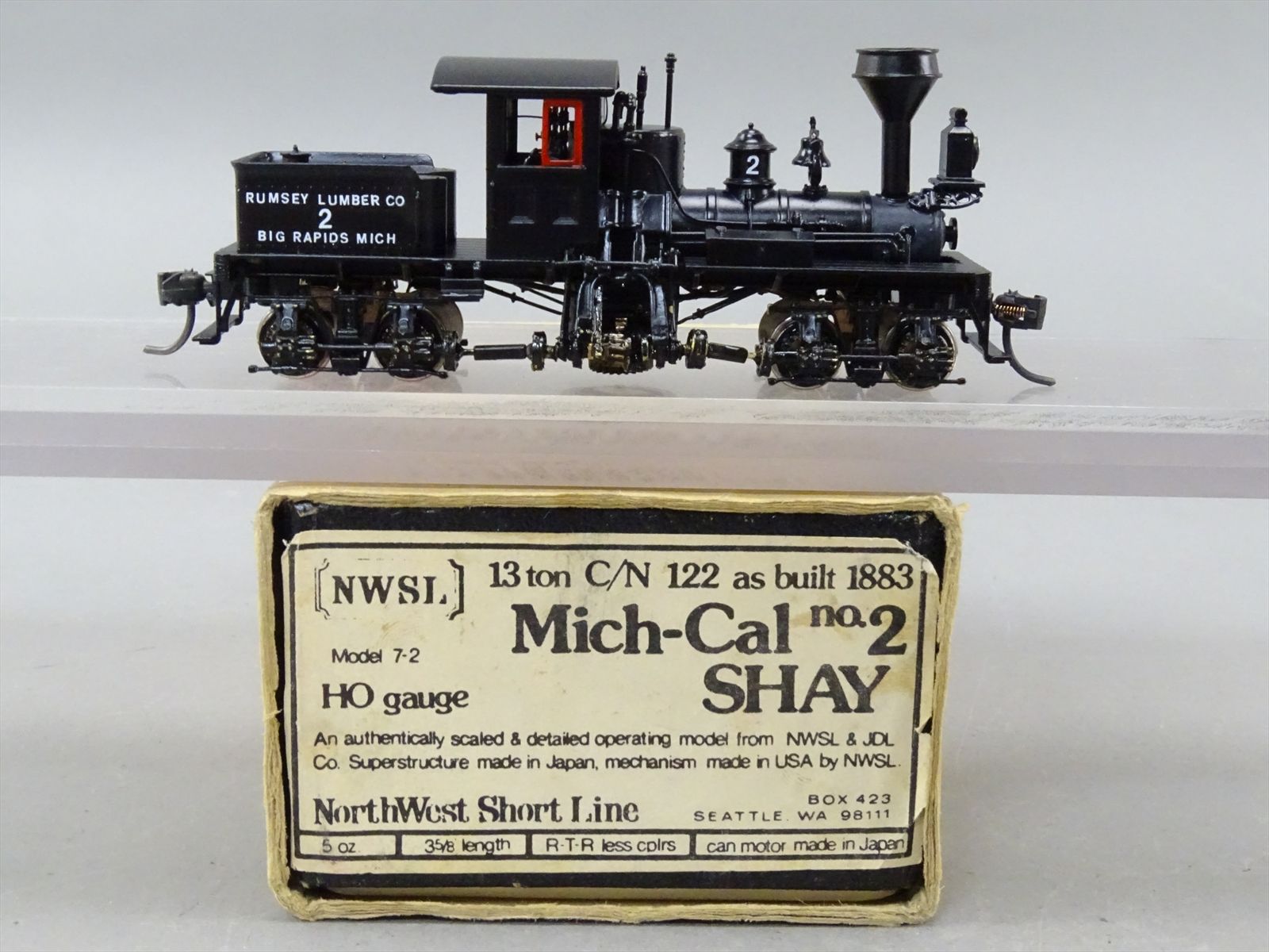 HO Brass Model - NWSL Rumsey Lumber Co. Big Rapids, MI Mich-Cal Shay 13 ...