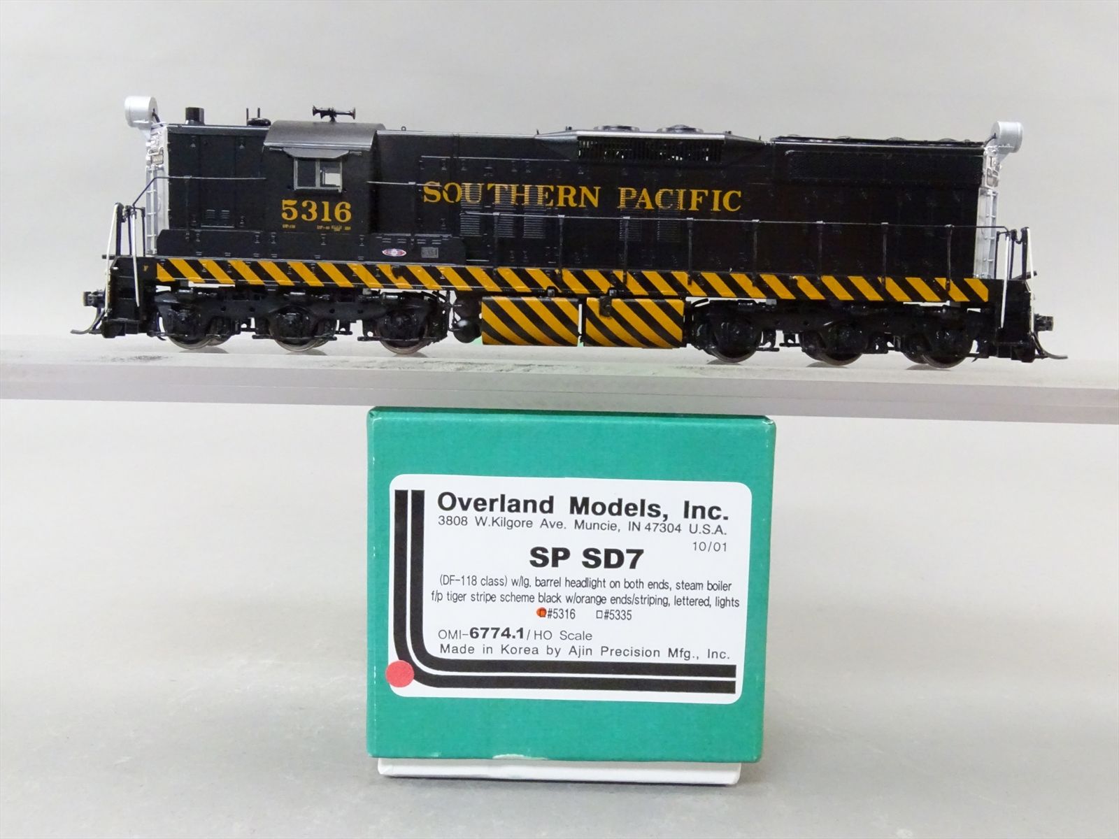 HO Brass Model - OMI 6774.1 SP Southern Pacific SD7 Tiger Stripe DF-118 ...