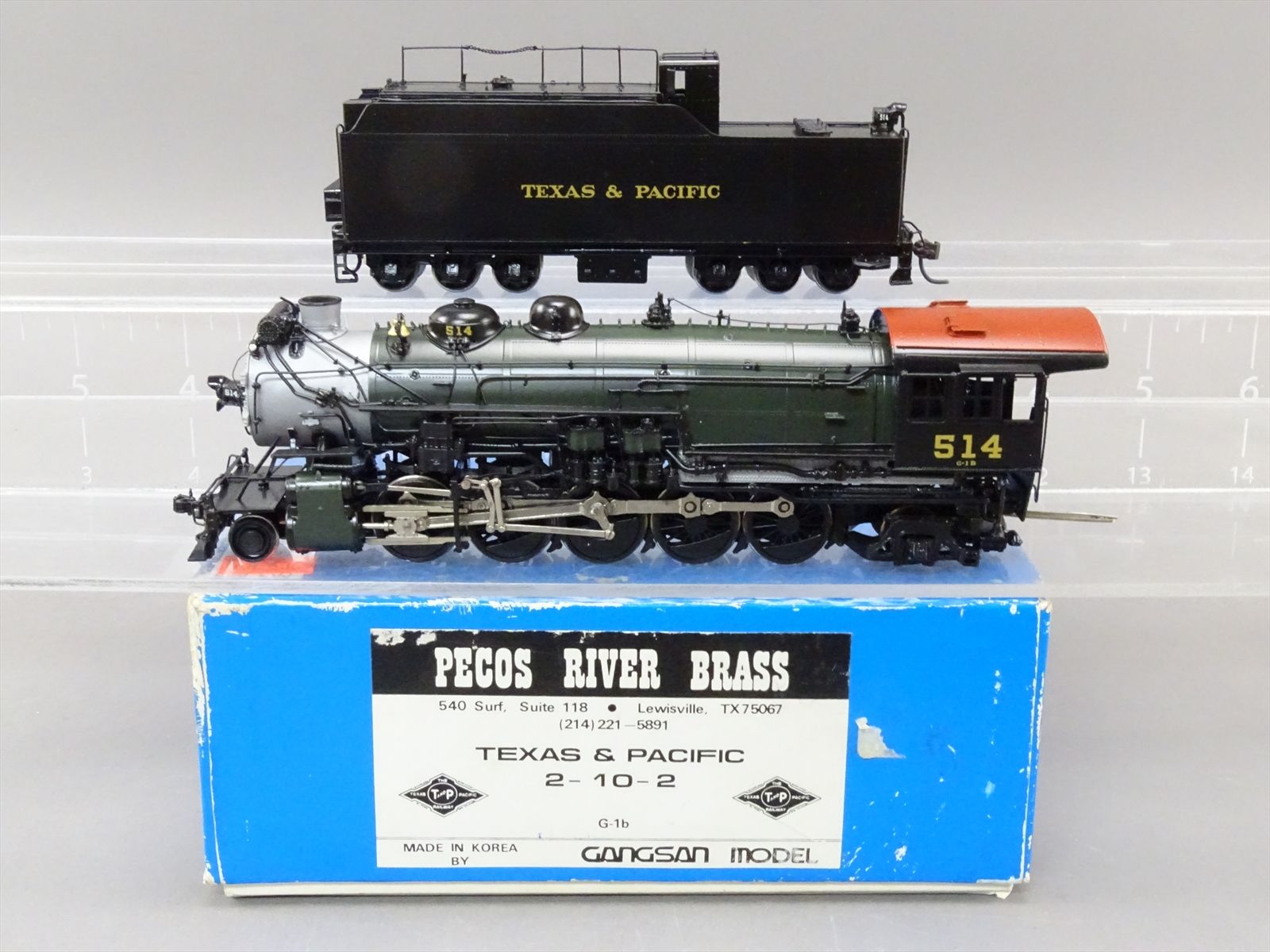 HO Brass Model - PRB Pecos 2001 T&P Texas & Pacific G-1b 2-10-2 #514 - Custom - 1986 Run - Gangsan