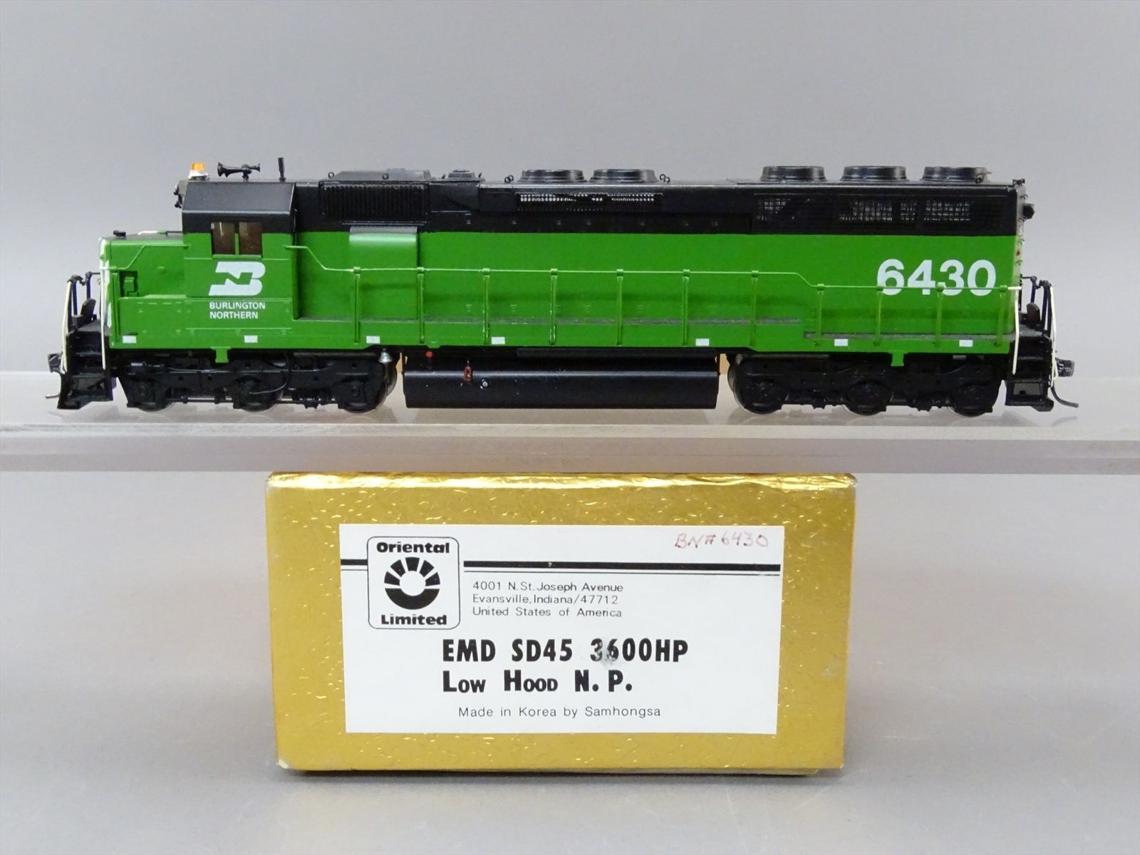 HO Brass Model - Oriental BN Burlington Northern EMD SD45 Low Hood 3600HP #6430 - Custom - 1984 ...