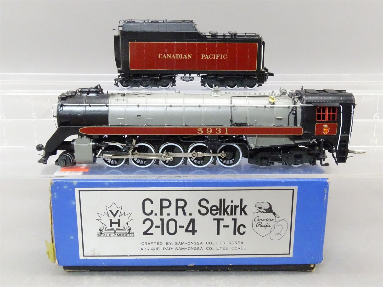 HO Brass Model - VH CP CPR Canadian Pacific T-1c 2-10-4 #5931 - Fair Custom + Weathered - Samhongsa