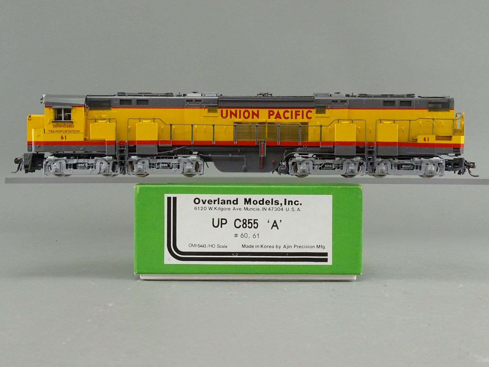 HO Brass Model - OMI 5443 UP Union Pacific C855 C855A #61 - Pro Paint - 1993 Run - Ajin - VERY ...