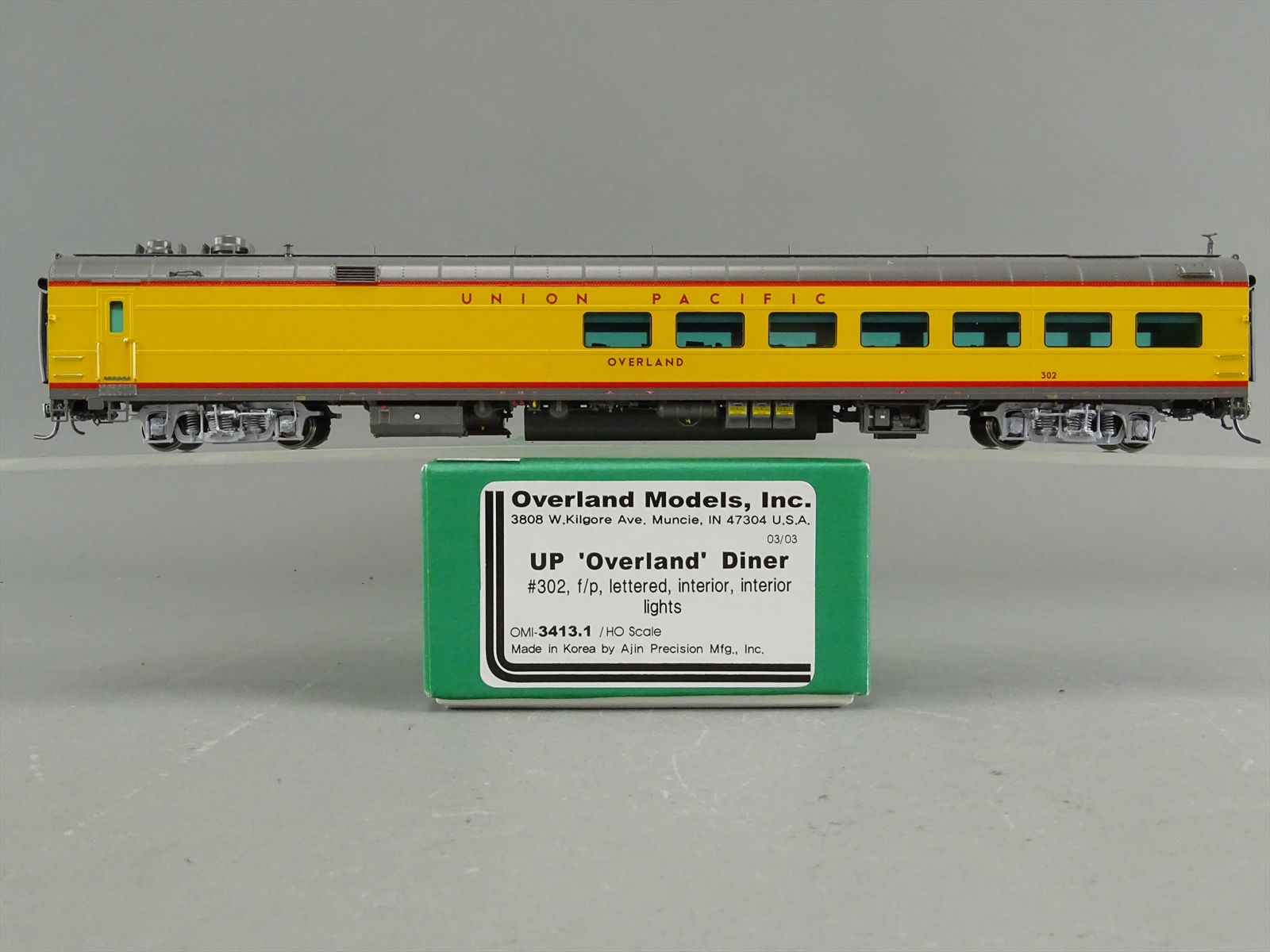HO Brass Model - OMI 3413.1 UP Union Pacific Diner #302 Overland - F/P ...