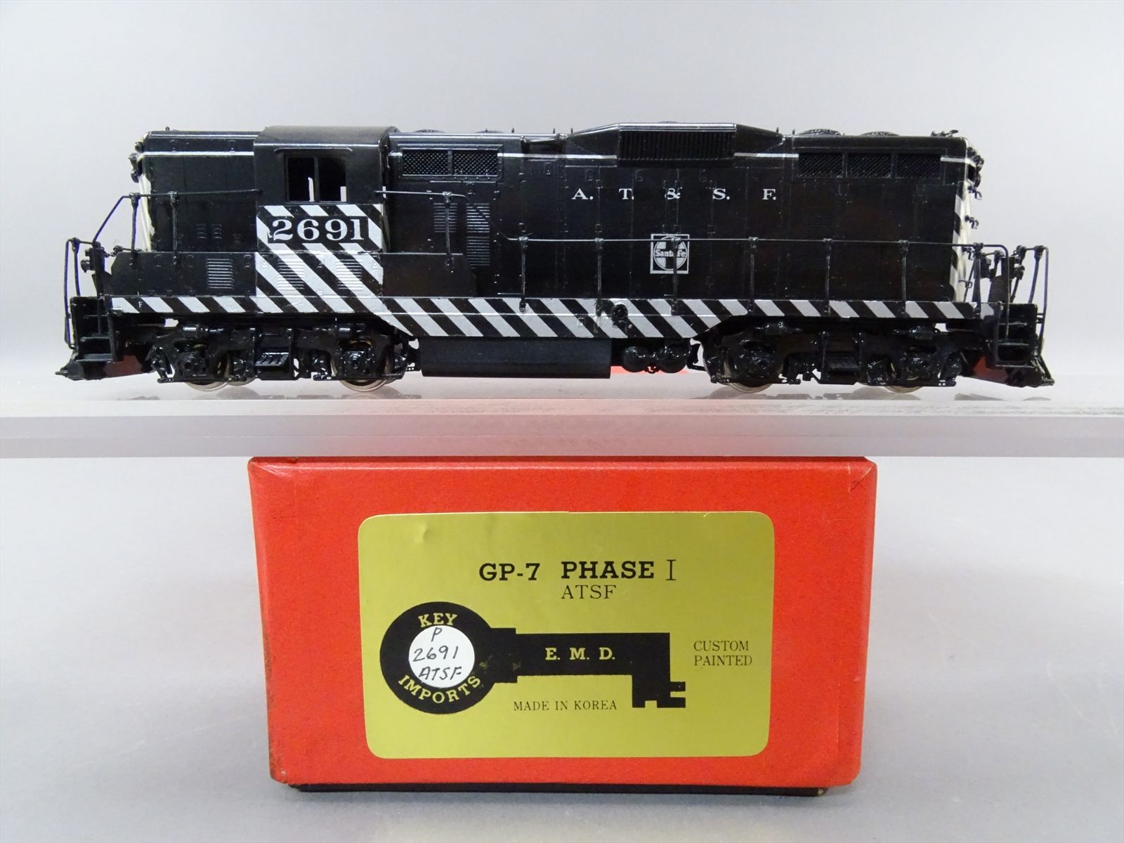 HO Brass Model - Key AT&SF Santa Fe EMD GP-7 Phase I Zebra Stripe #2691 ...