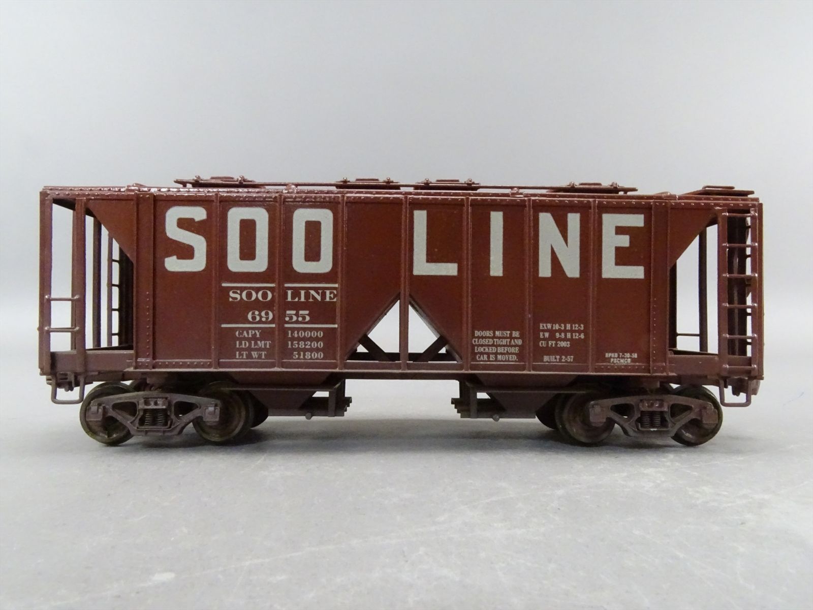 O Brass Model - MG Max Gray 605 SOO Line PS-2 Twin Covered Hopper #6955 ...